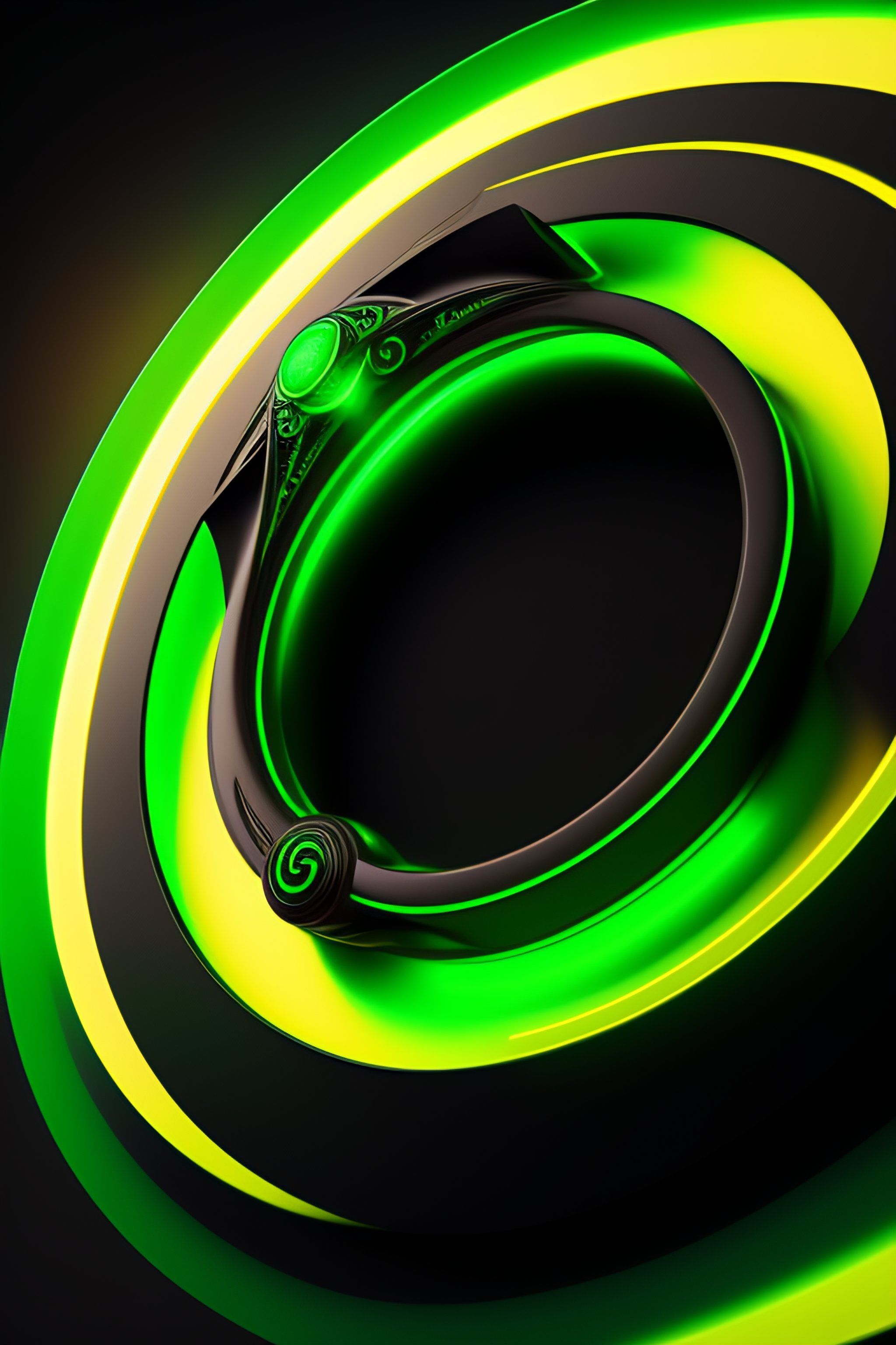 Lexica - Black and green Ouroboros symbol of adam adamowicz illustration design concept, unreal ...