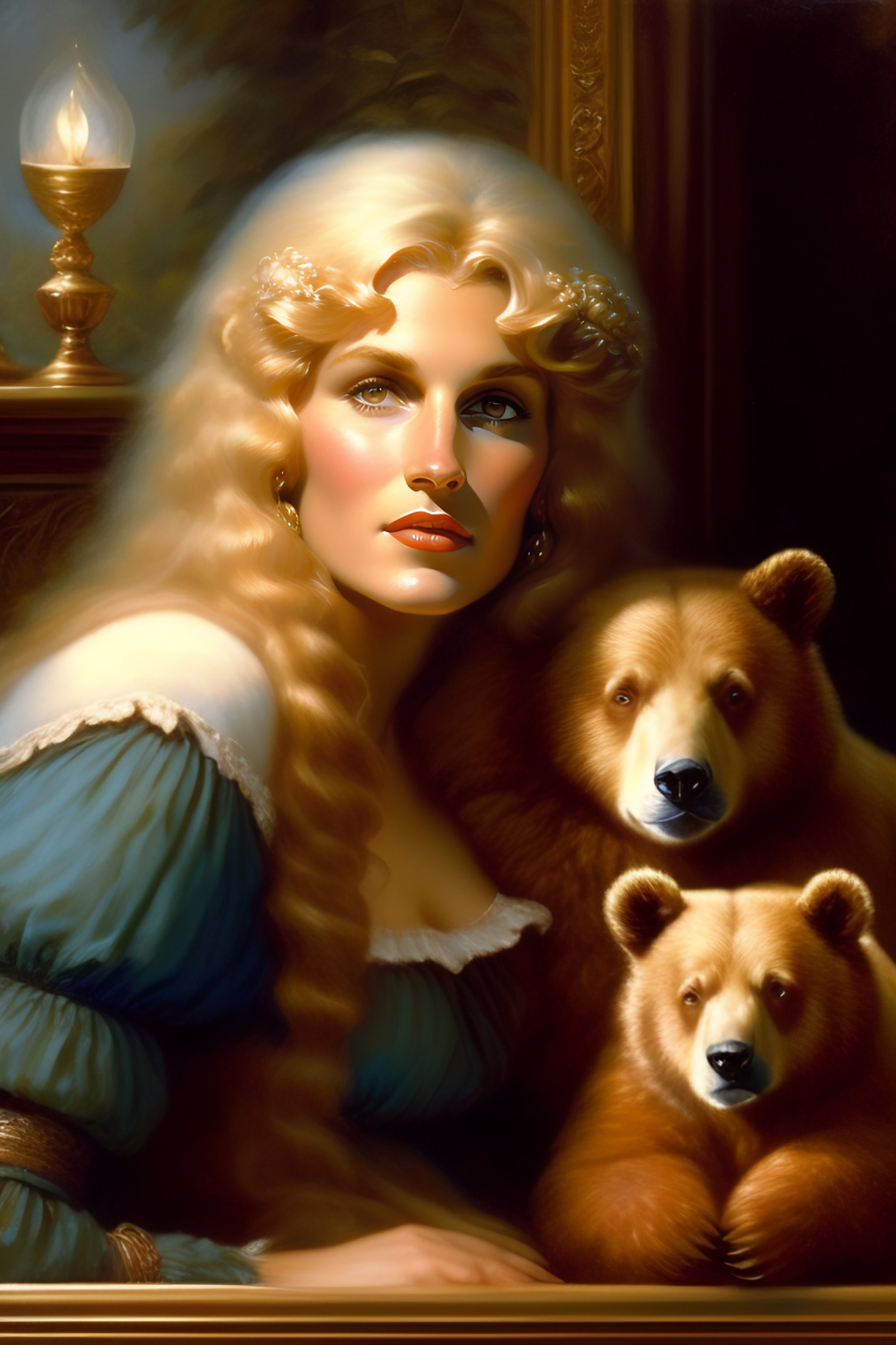 Lexica - Polaroid photo of Goldilocks and the three bears. Highly ...