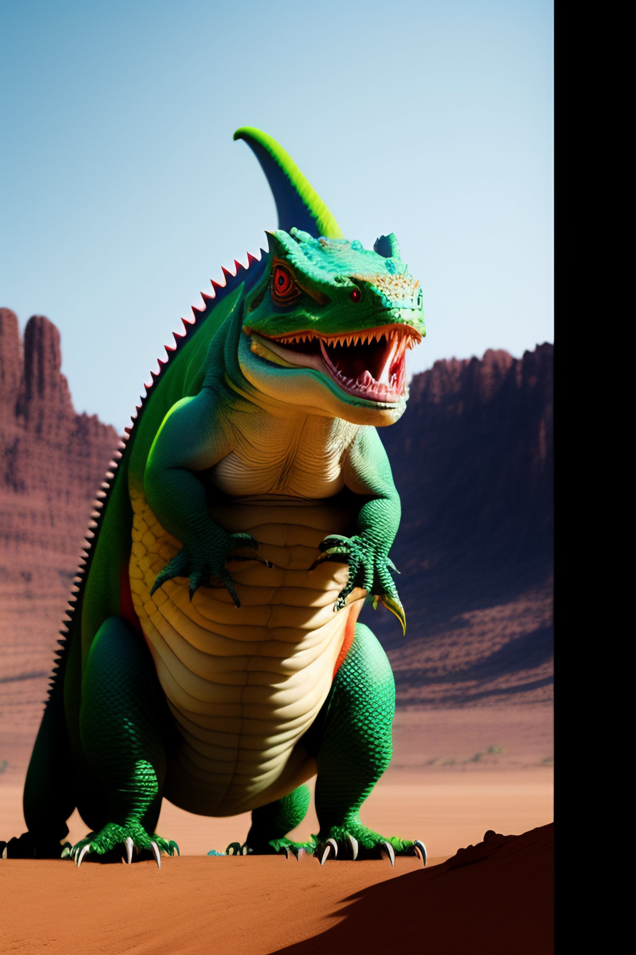 Lexica - Giant evil monster lizard Donald Trump