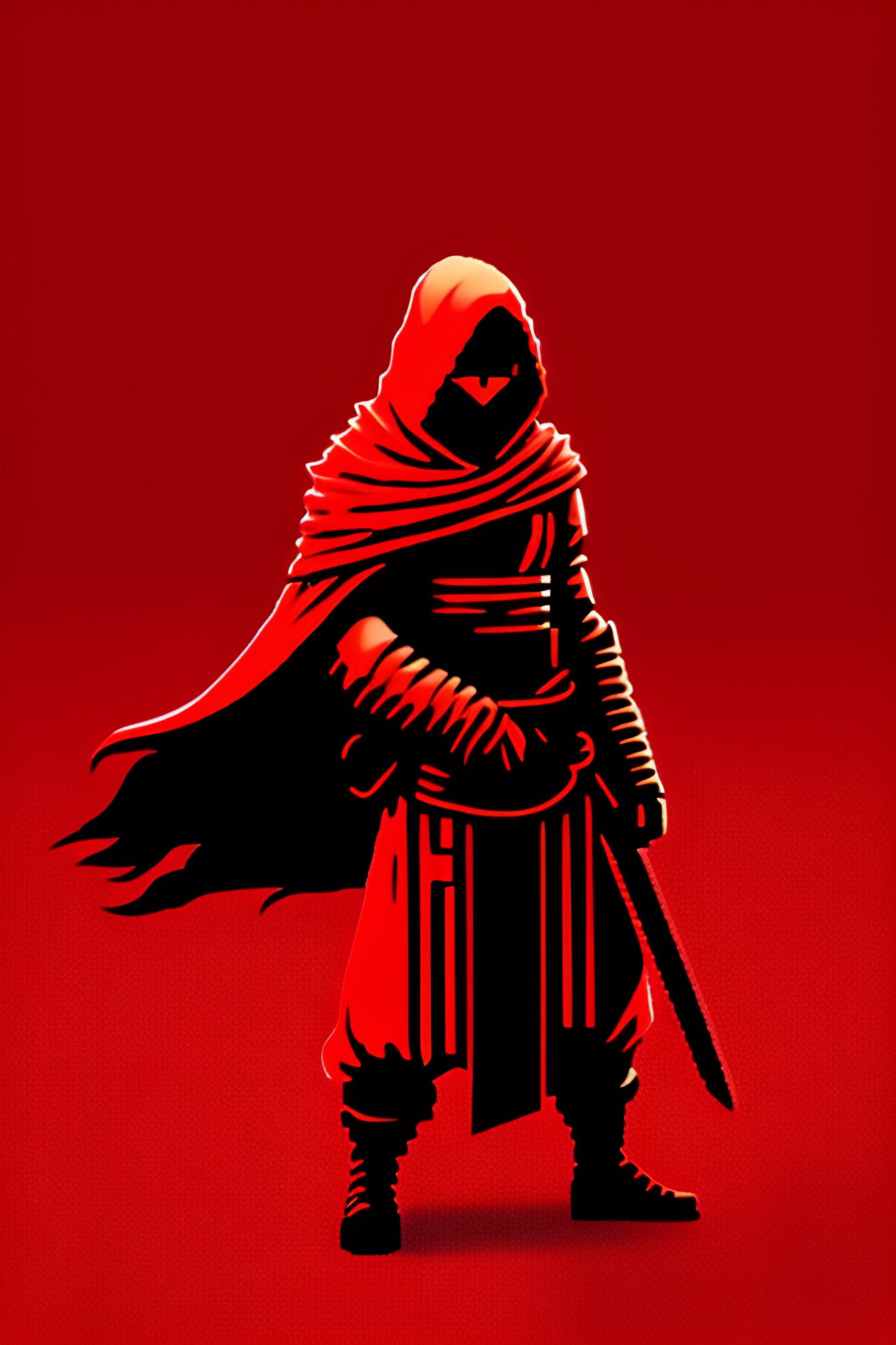 Lexica - Videogame 8-bit red ninja from ninja with mystical background