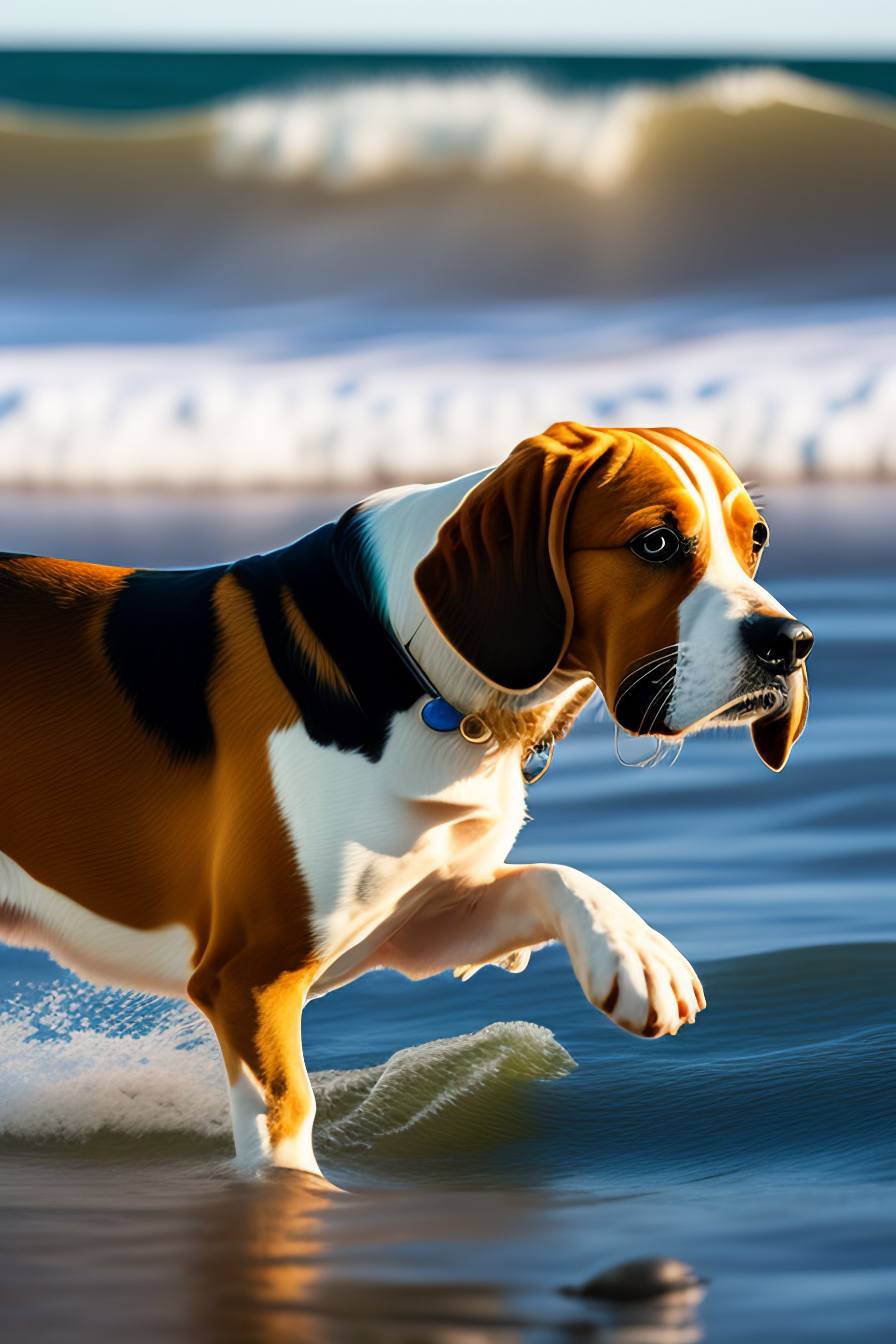 Lexica - Beagle flying over the ocean