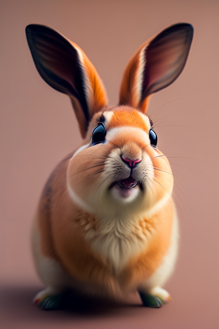 Lexica - A rabbit looking up, front camera