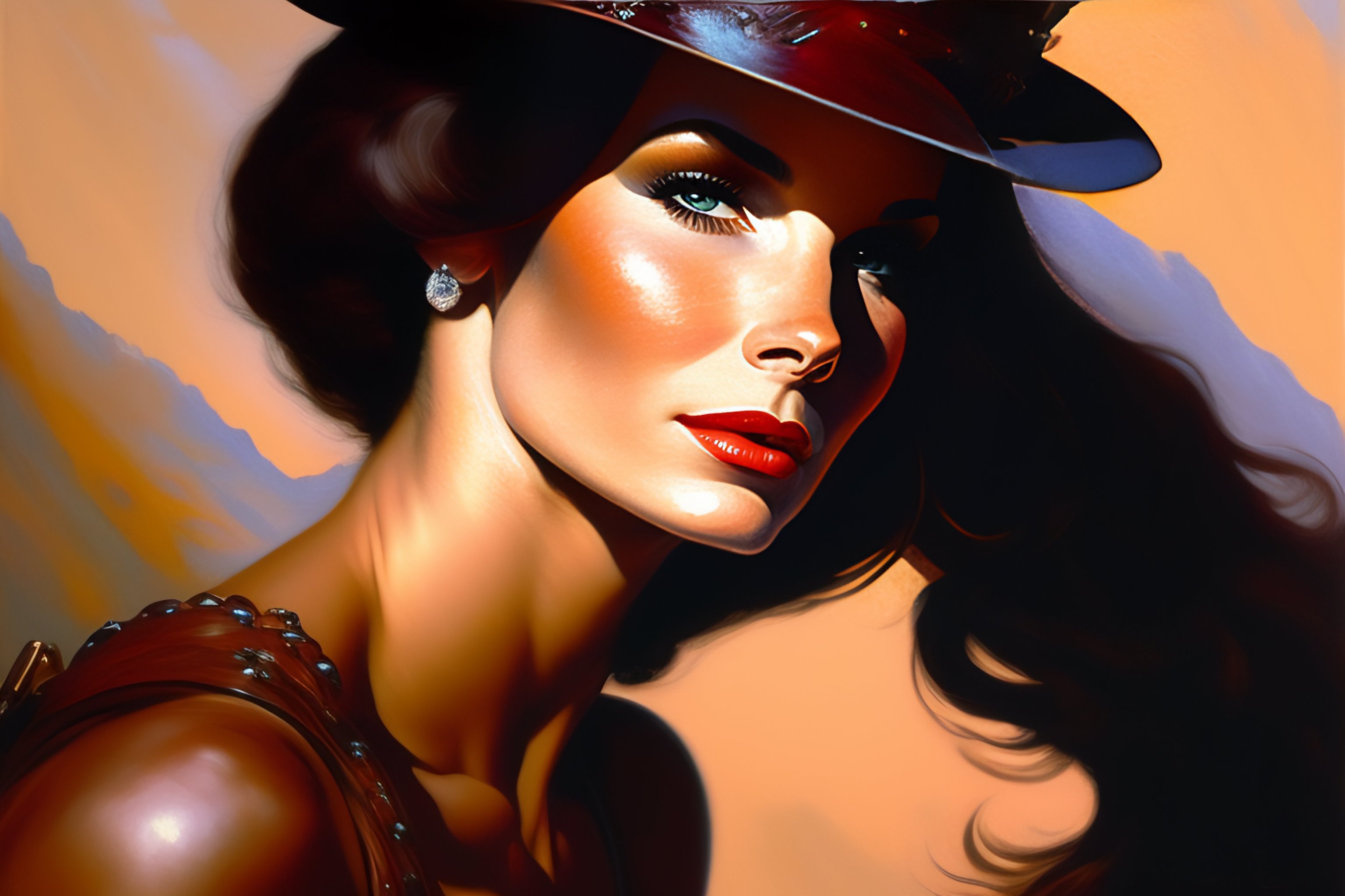 Lexica - Female characters oil-painted by Frank Frazetta, modeled on ...