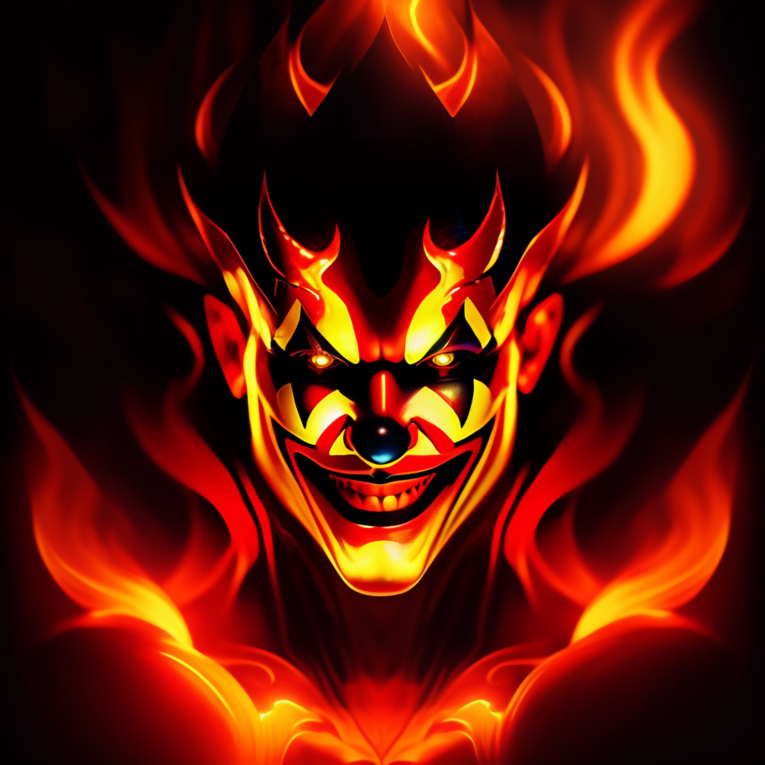 Lexica - Marvel comic style, crown of flames, horror, clown, ambient ...