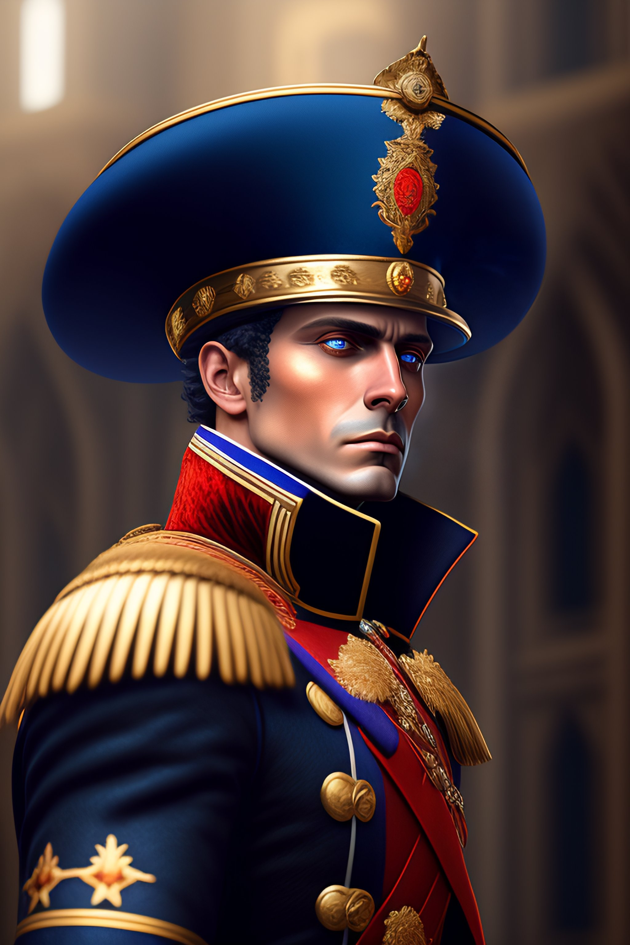 Lexica - Full view Napoleon soldier with joker face, saluting with his ...