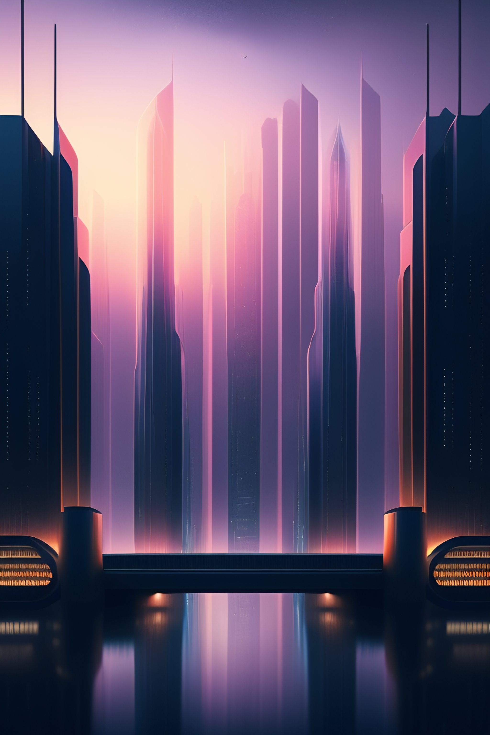 Lexica - Future buttletech , night city in the background, muted colors ...