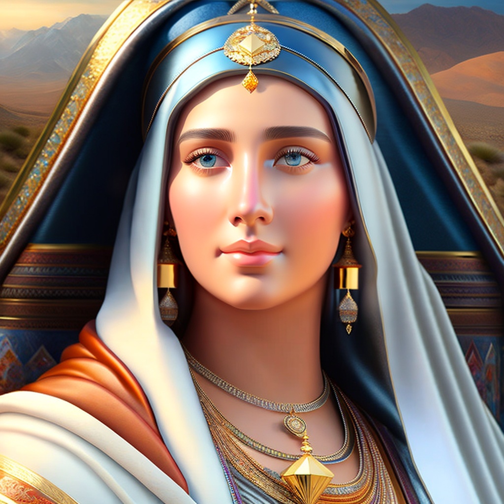 Lexica - A portrait of Holy Mary, Mother Of Jesus, wonderful valley, 3D ...