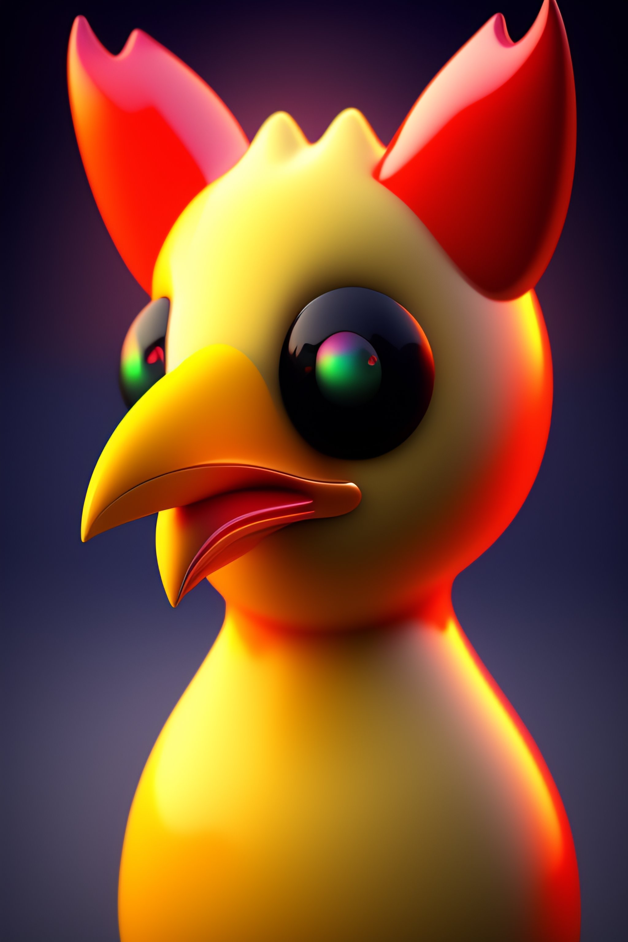Lexica - Stupid Chicken mask. 3D cartoon.