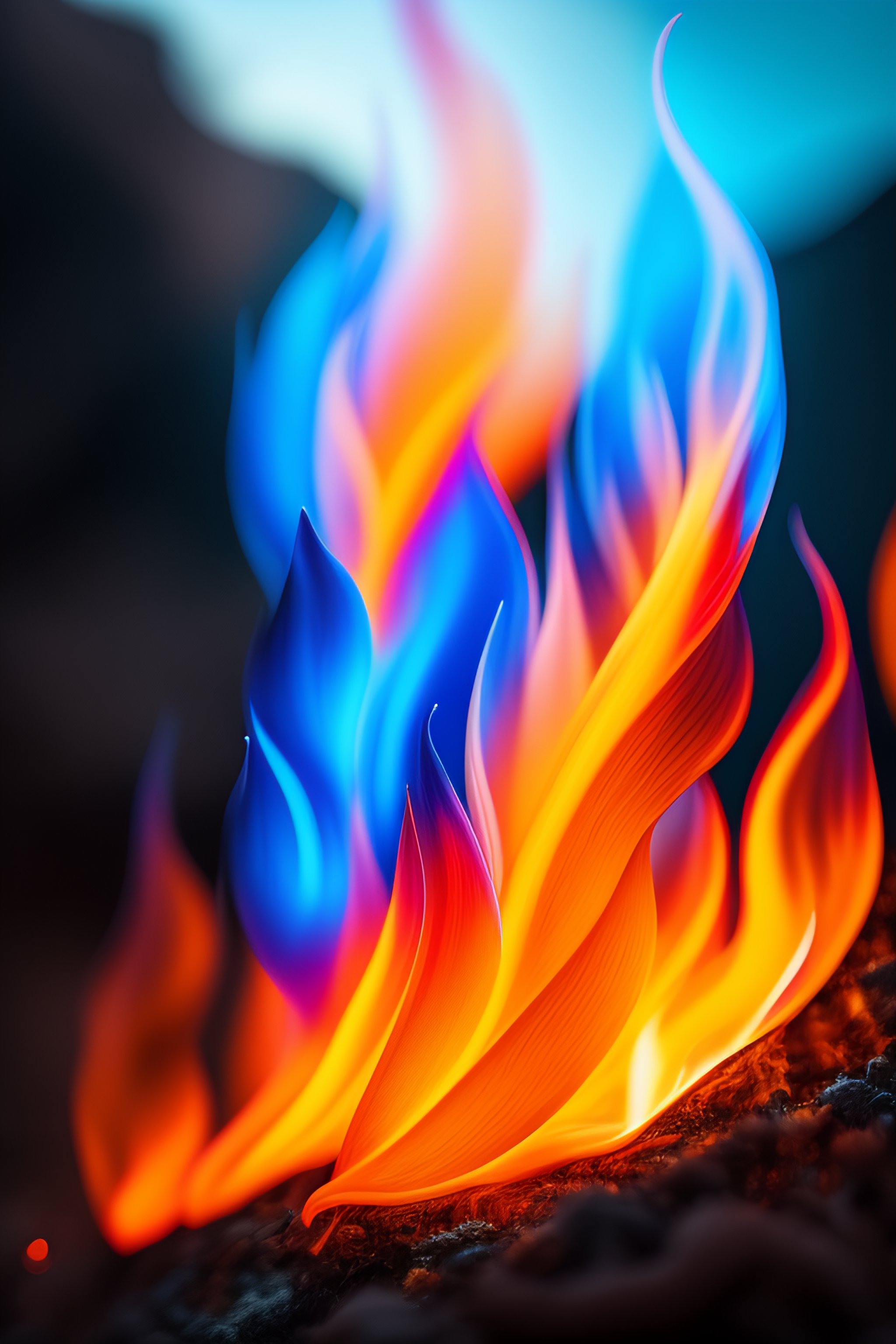 Lexica - "risen from fire" words in fire and blue fire