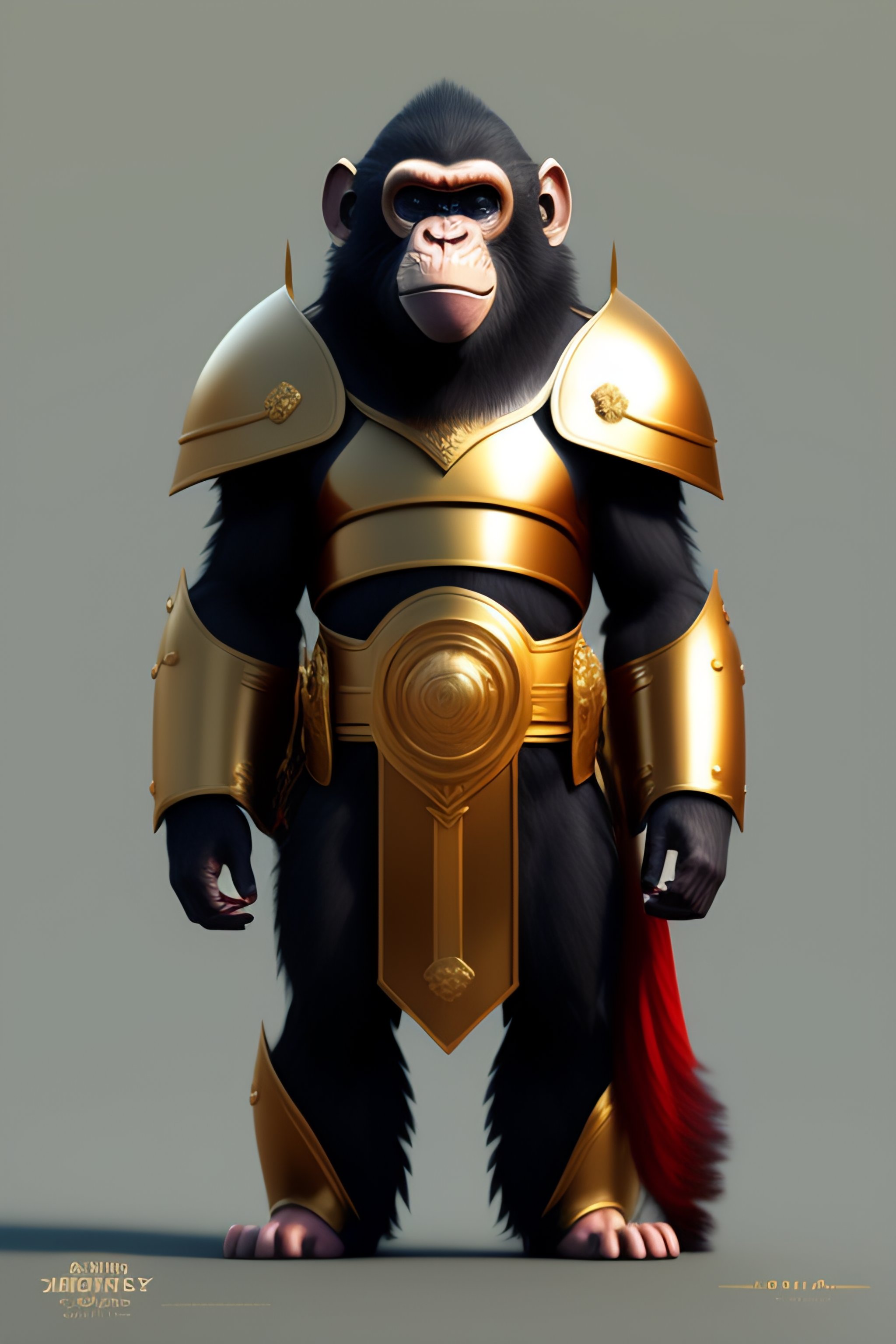 Lexica - Monkey armored, cartoon style, minimalist