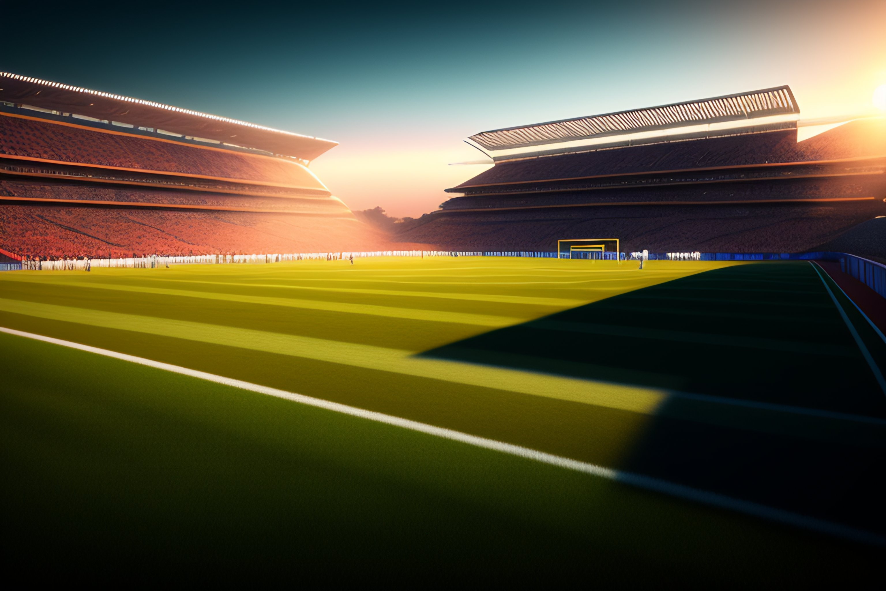 Lexica - Football stadium realistic, camera pov down to top, people on ...