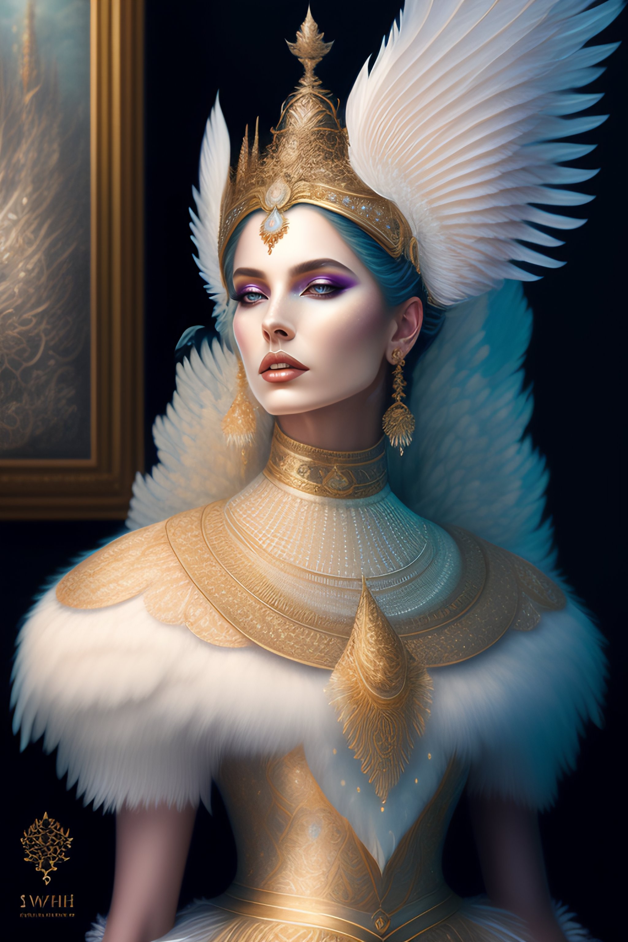 Lexica - Queen of Swans, insanely detailed and intricate dress with ...