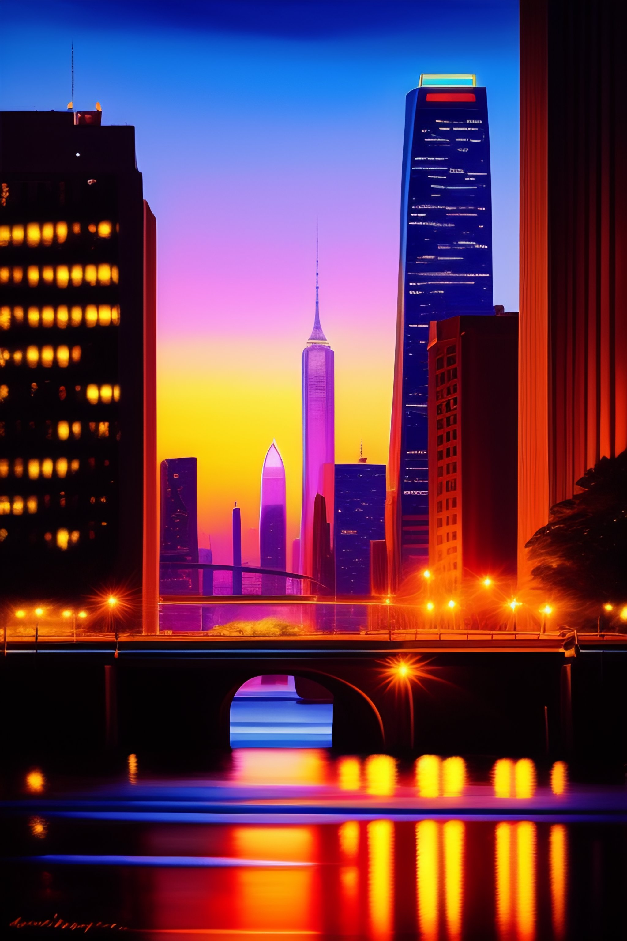 Lexica - Midnight cityscape