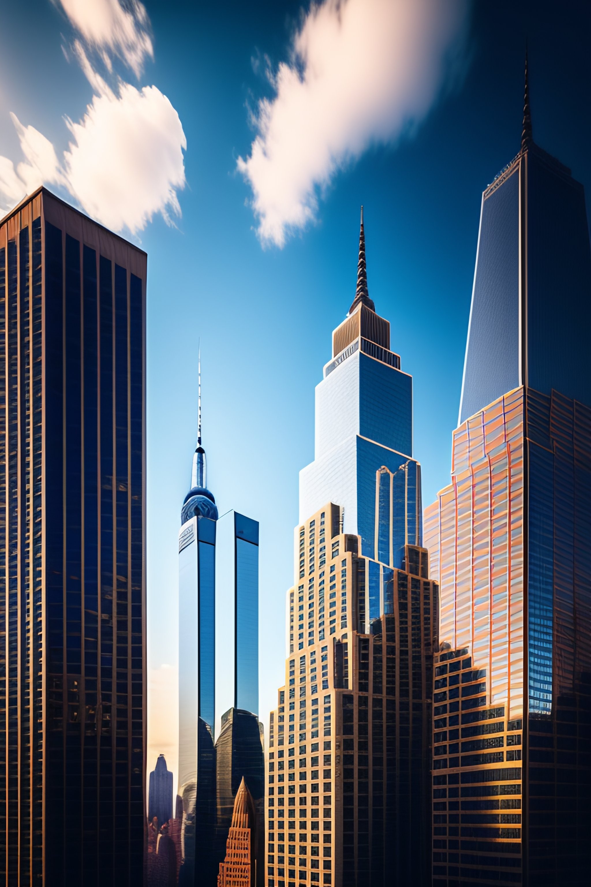 Lexica - New york with high buildings. in the center of city a tree ...