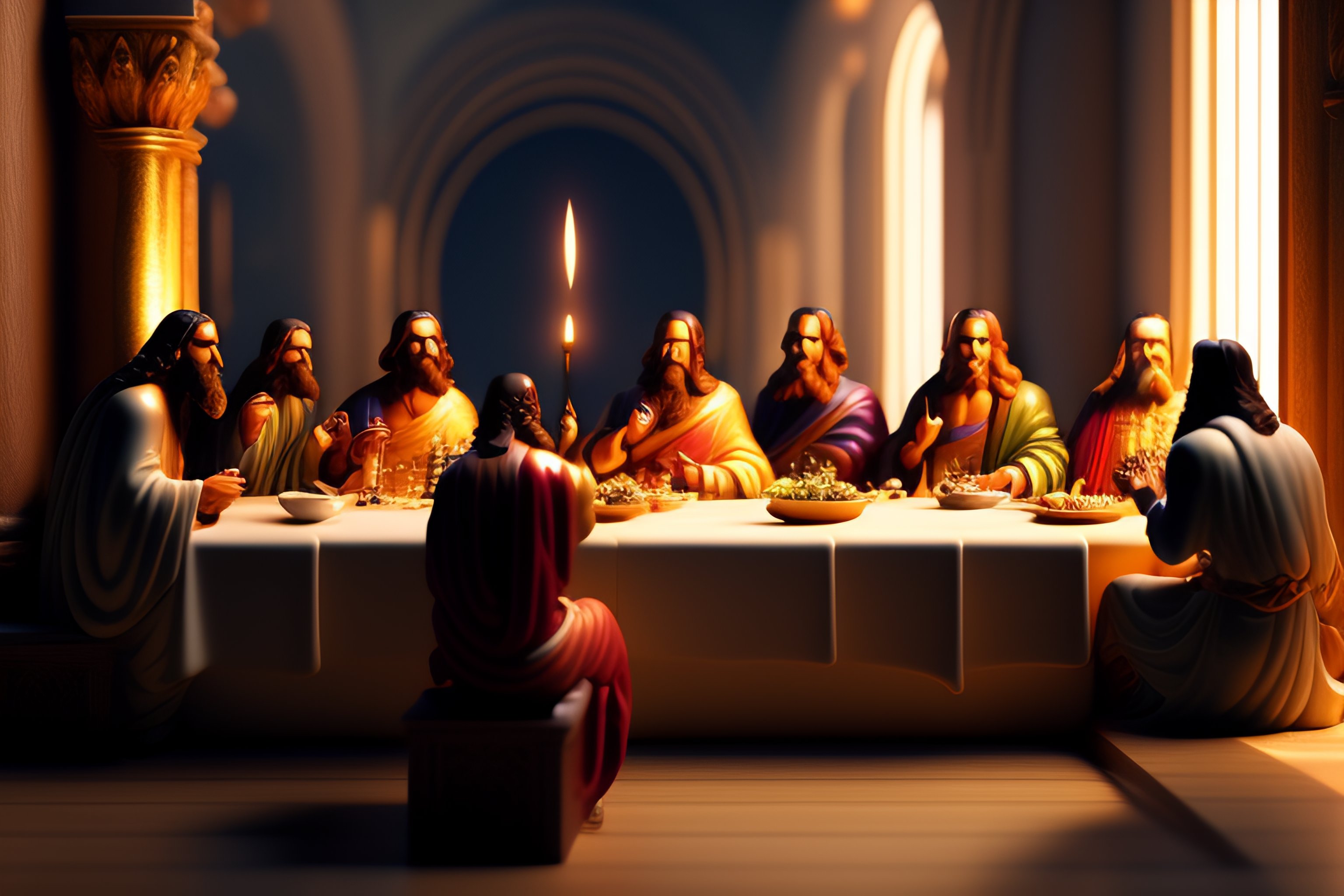 Lexica - Hyperrealistic color photo of the last supper, year 1, jesus ...