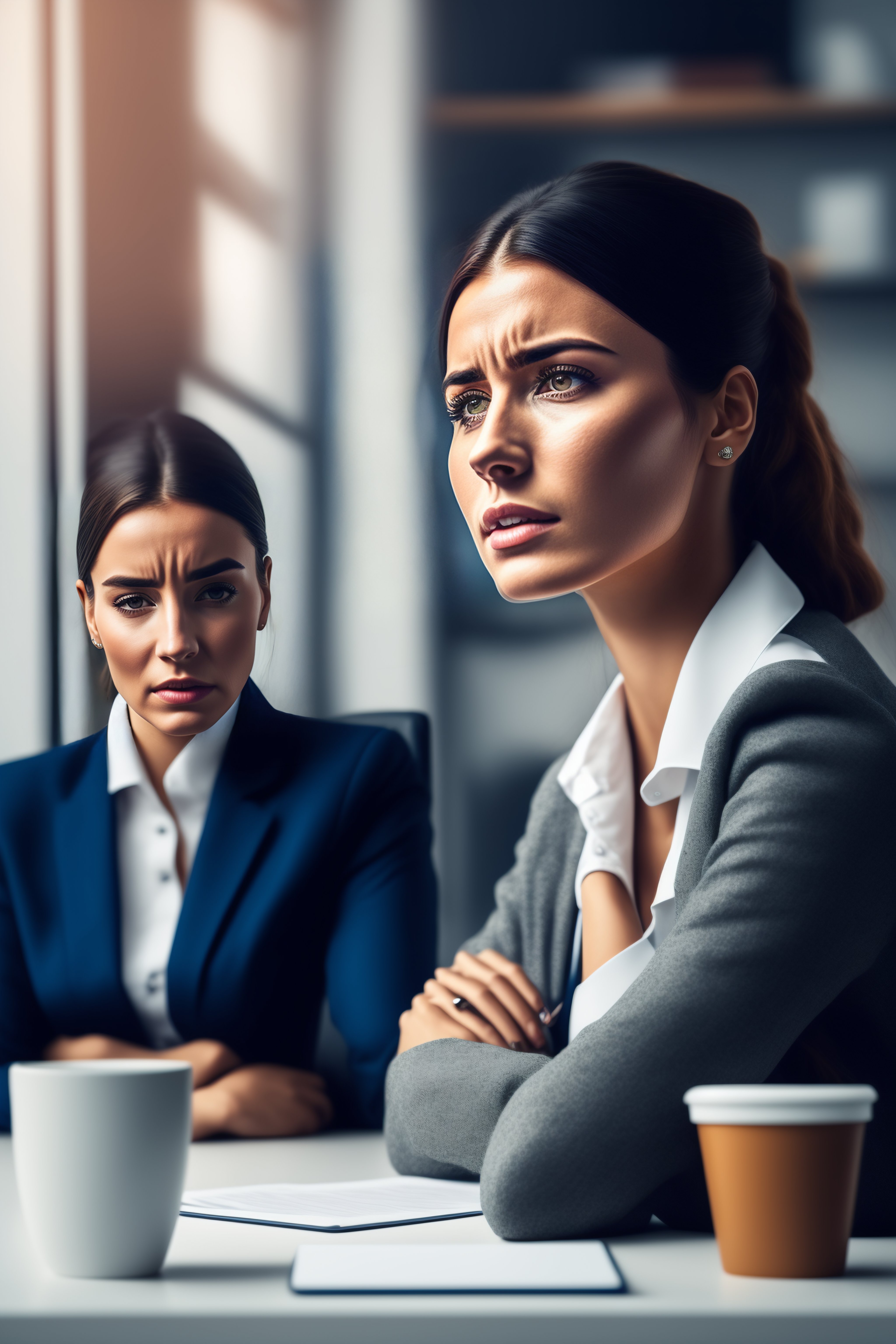 Lexica - Stressed out, scared young female employee staying in toxic ...