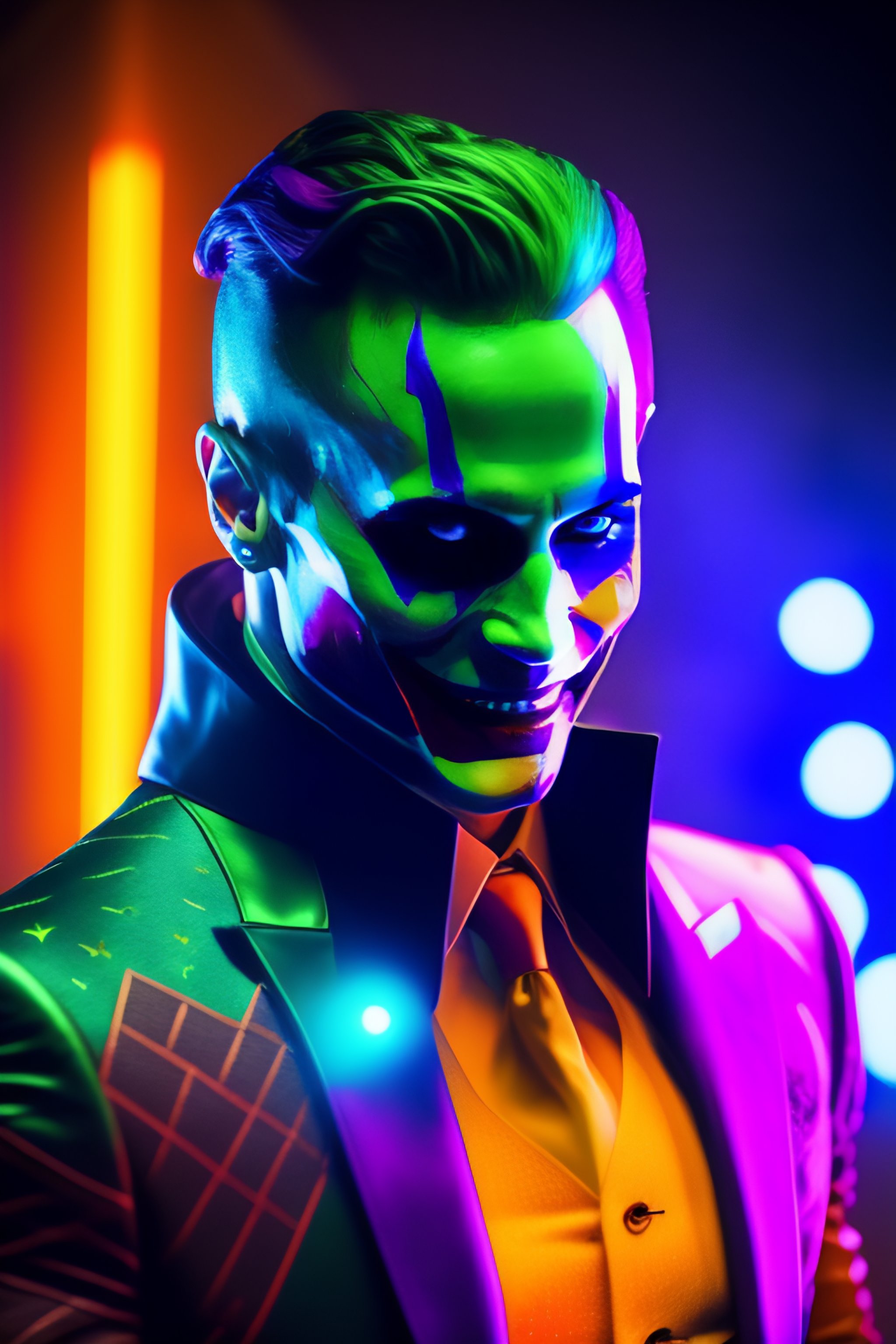 Lexica - Jared leto's joker wearing the batman suit, vivd colors ...