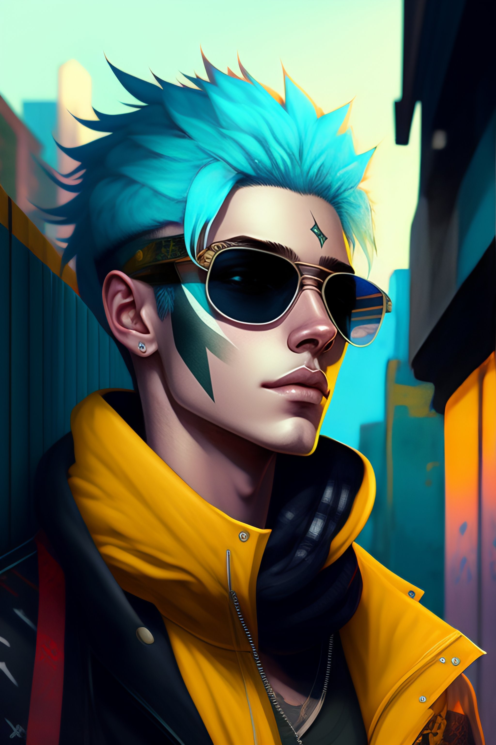 Lexica - Highly detailed portrait of a sewer emo punk man in rio de ...