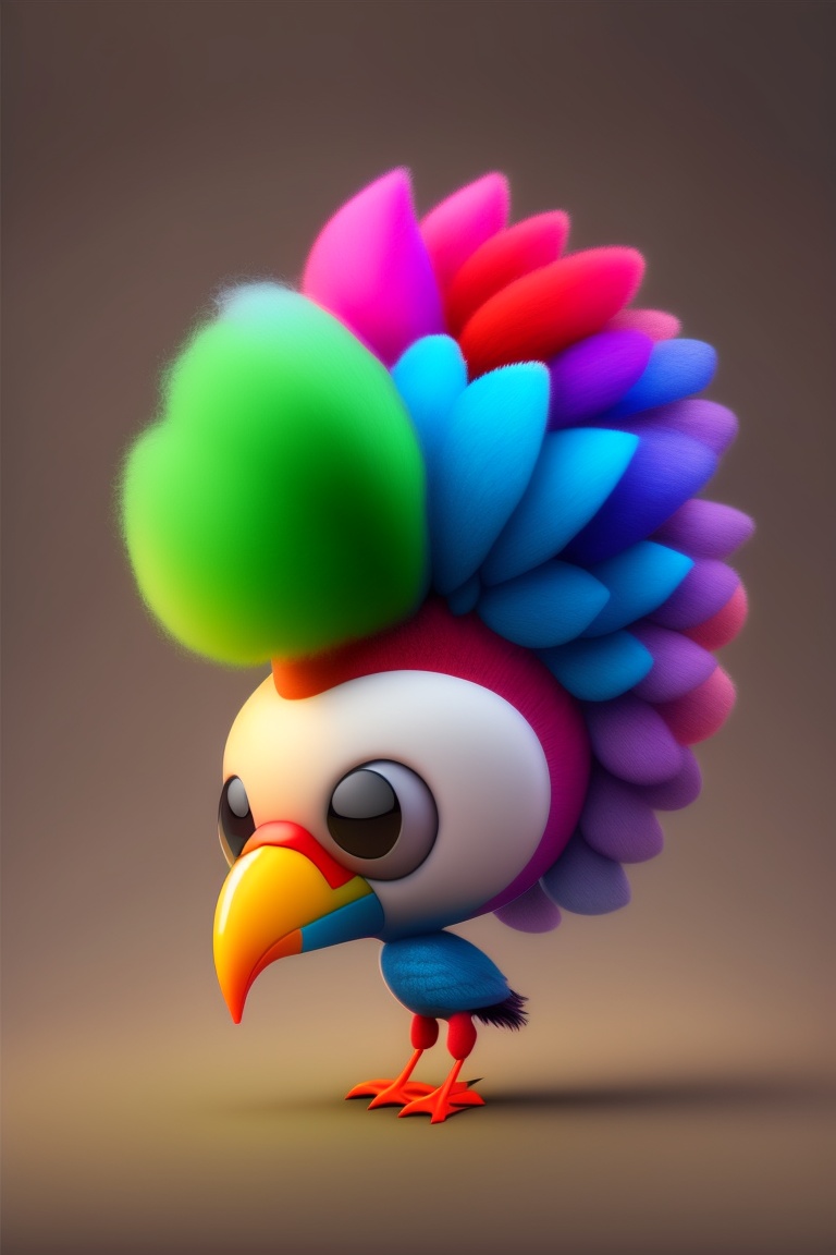 Lexica - Cartoon, chicken, rainbow mohawk