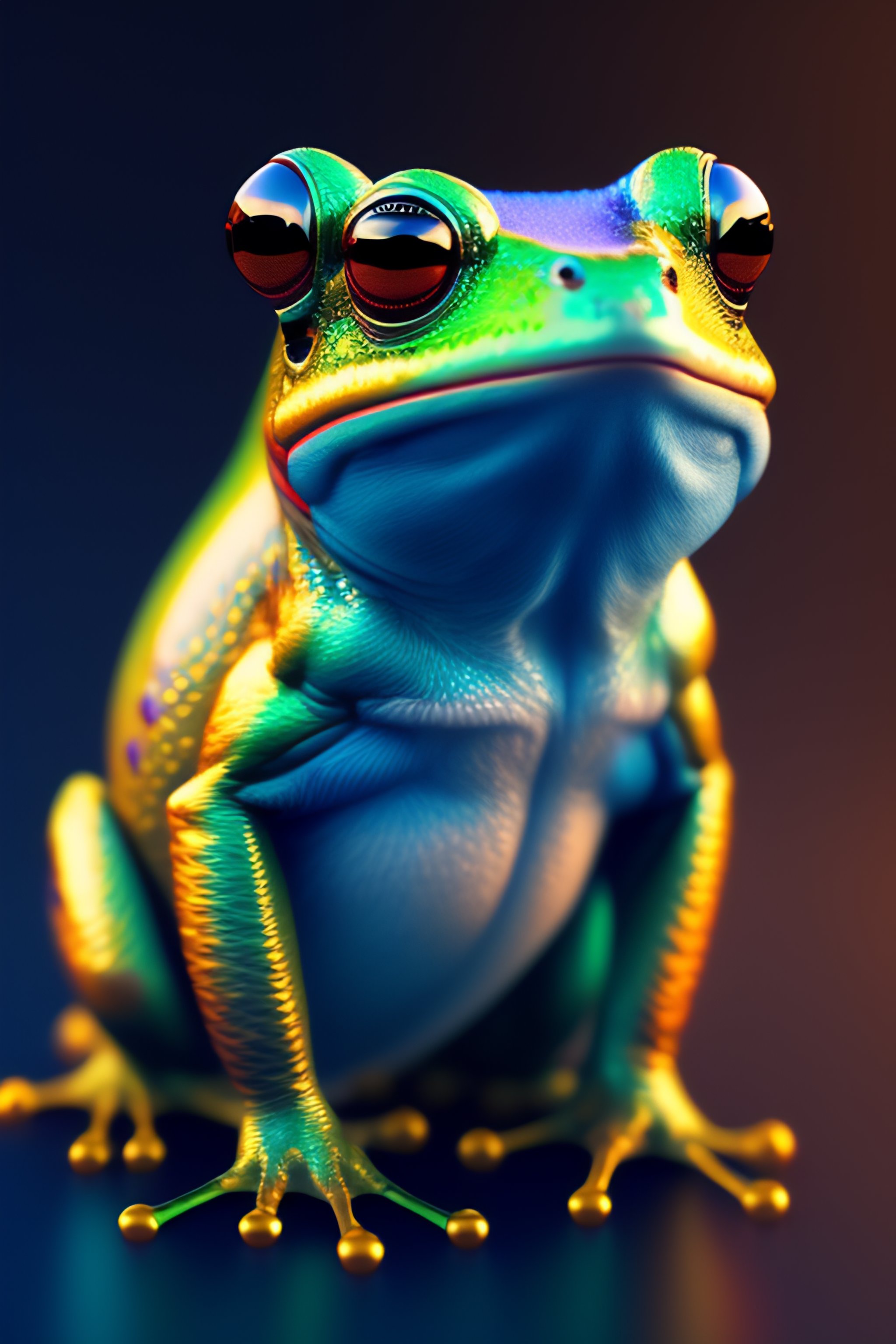 Lexica - High quality 3 d render hyperrealist multicolor alien frog ...