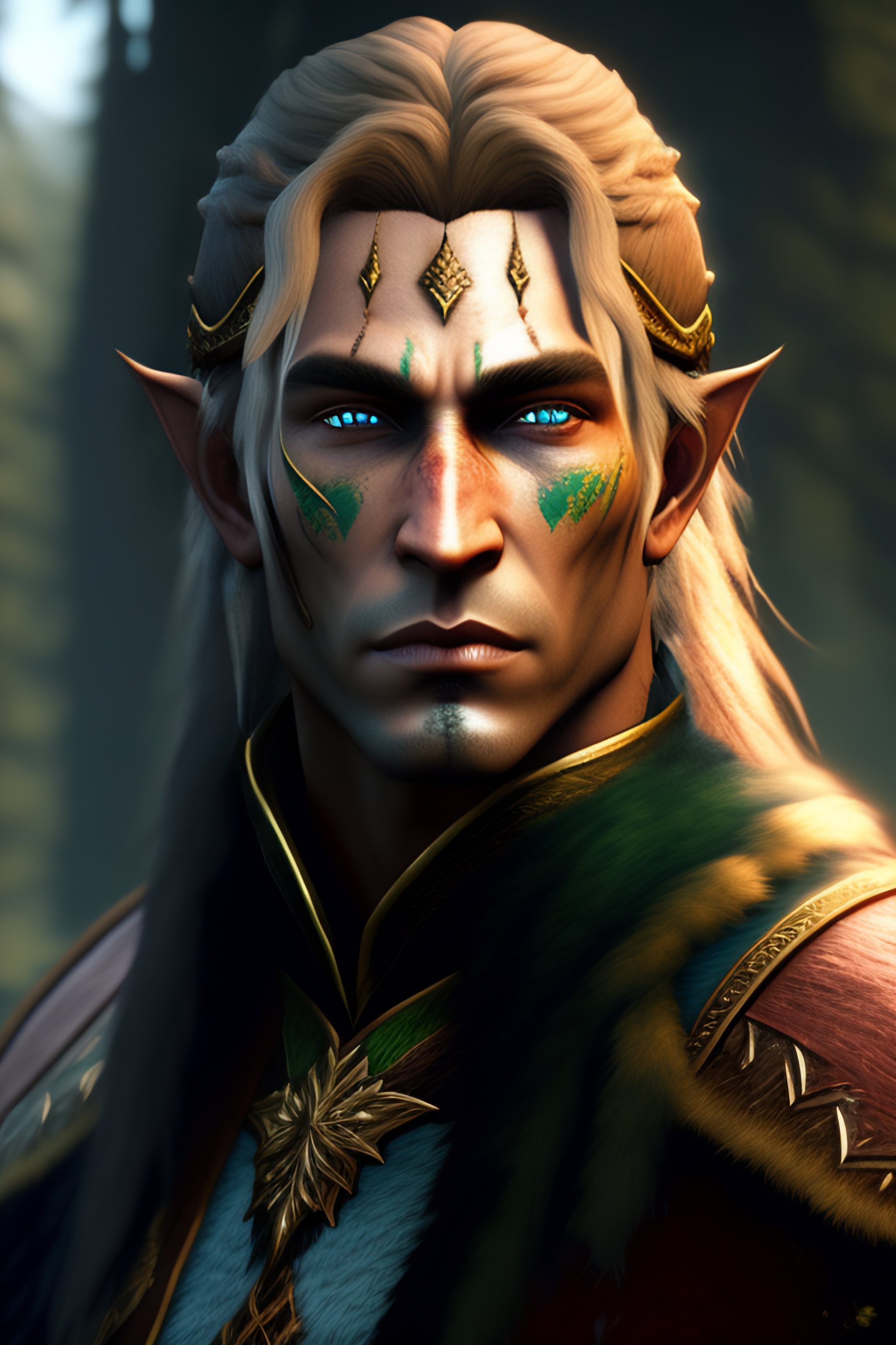 Lexica - Skyrim elf man with burned face