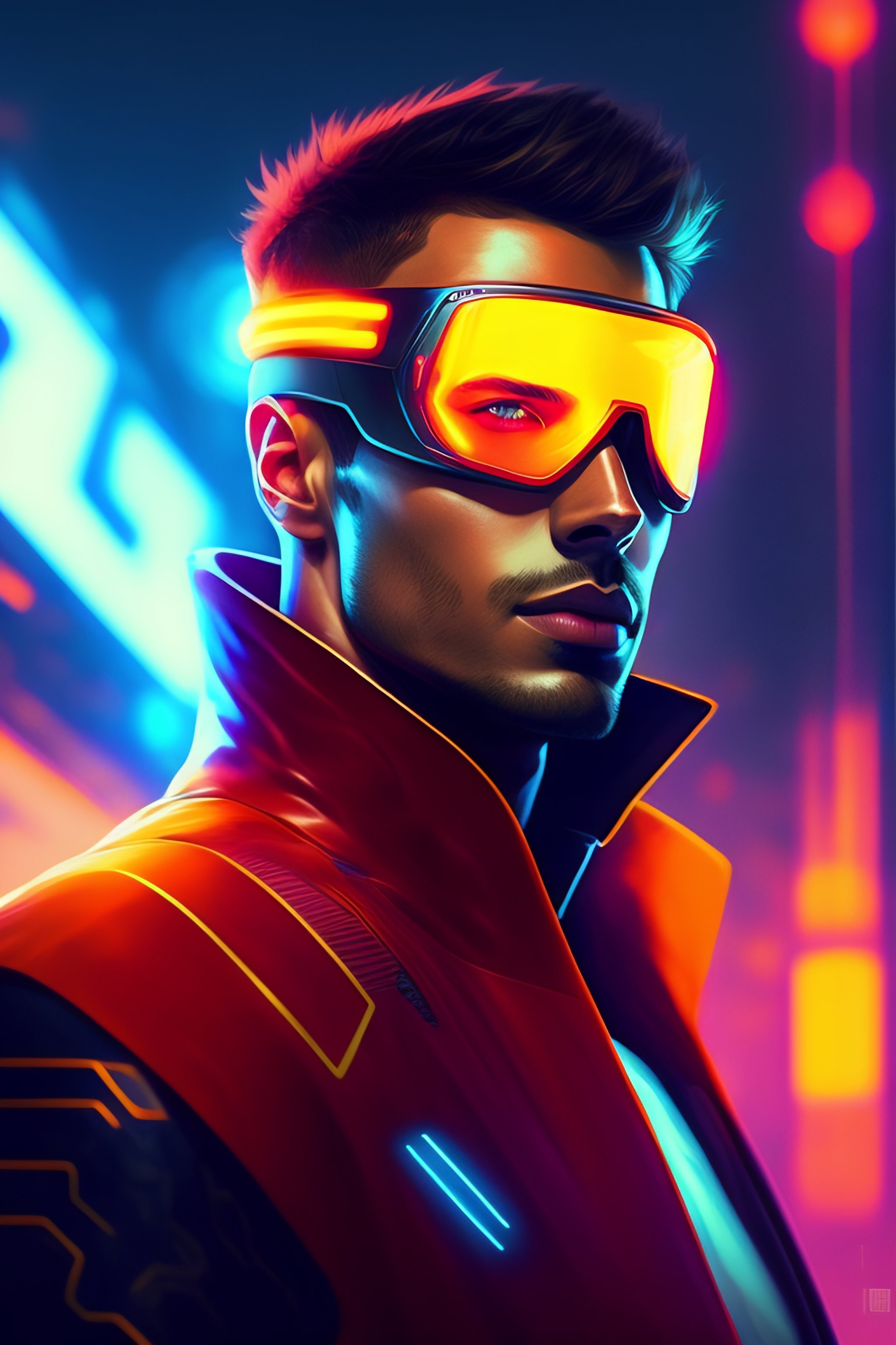 Lexica - Theo james as cyclops, cyberpunk futuristic neon. by ismail ...