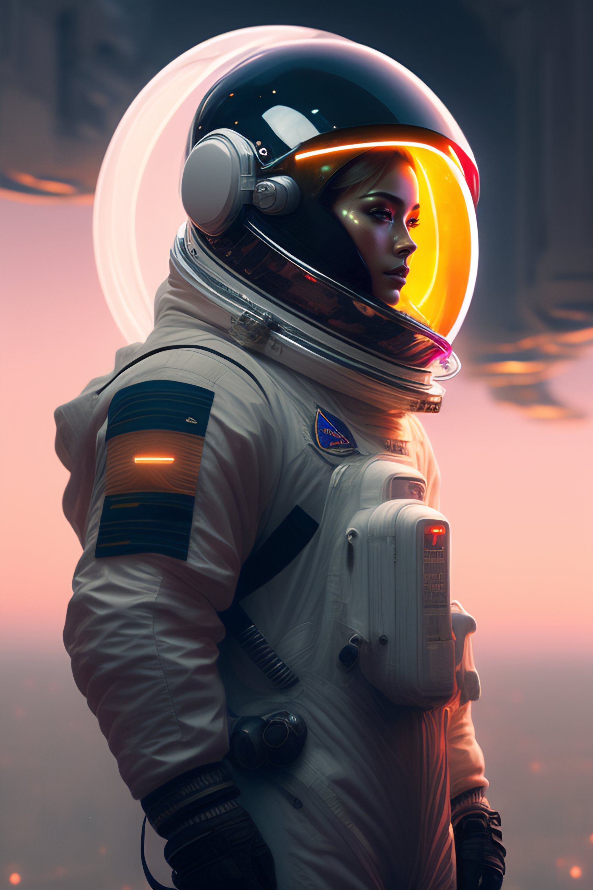 Lexica - Portrait of an astronaut wearing a really cool and futuristic ...