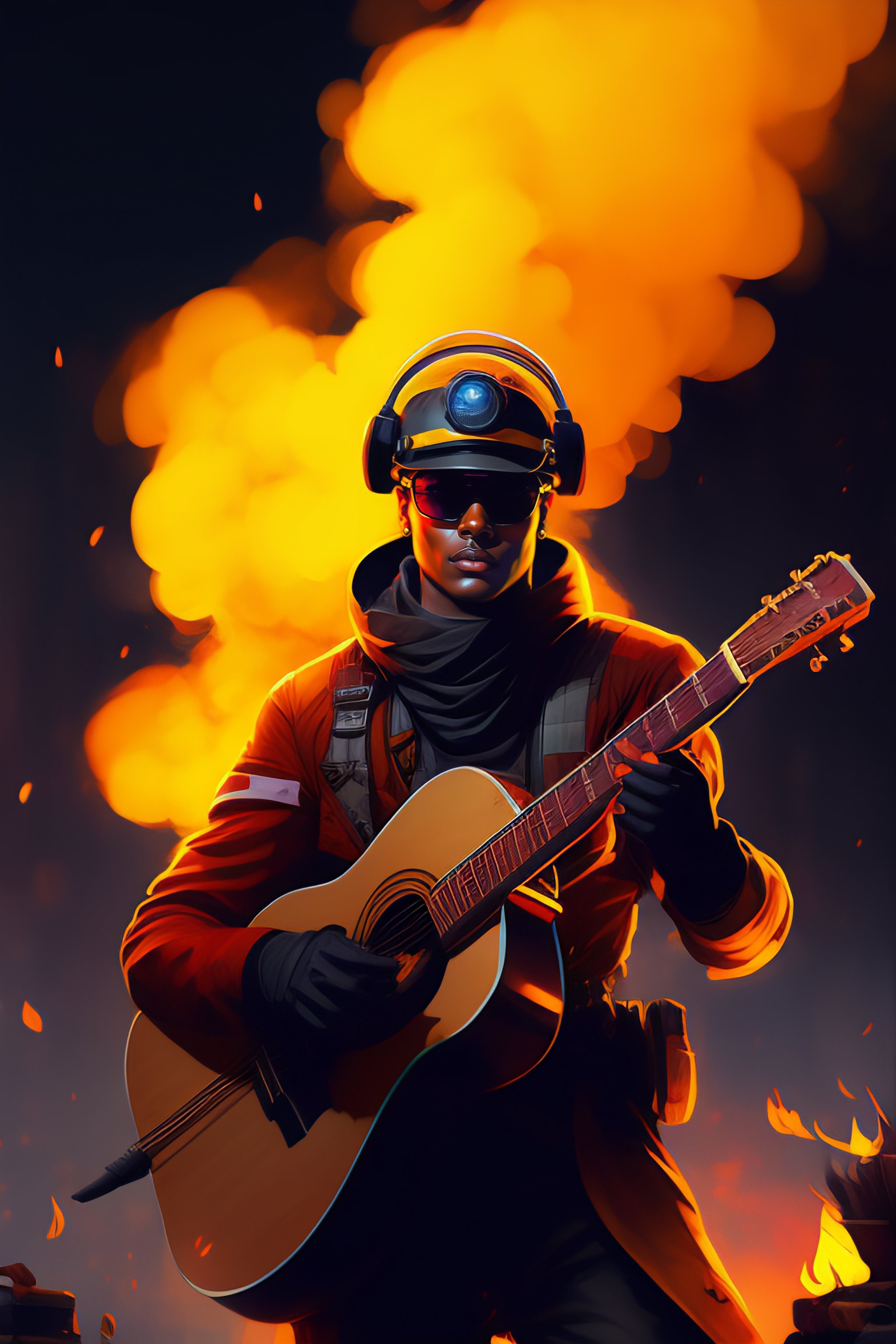 Lexica - The ((engineer)) from ((team fortress 2)) wearing a ((yellow ...