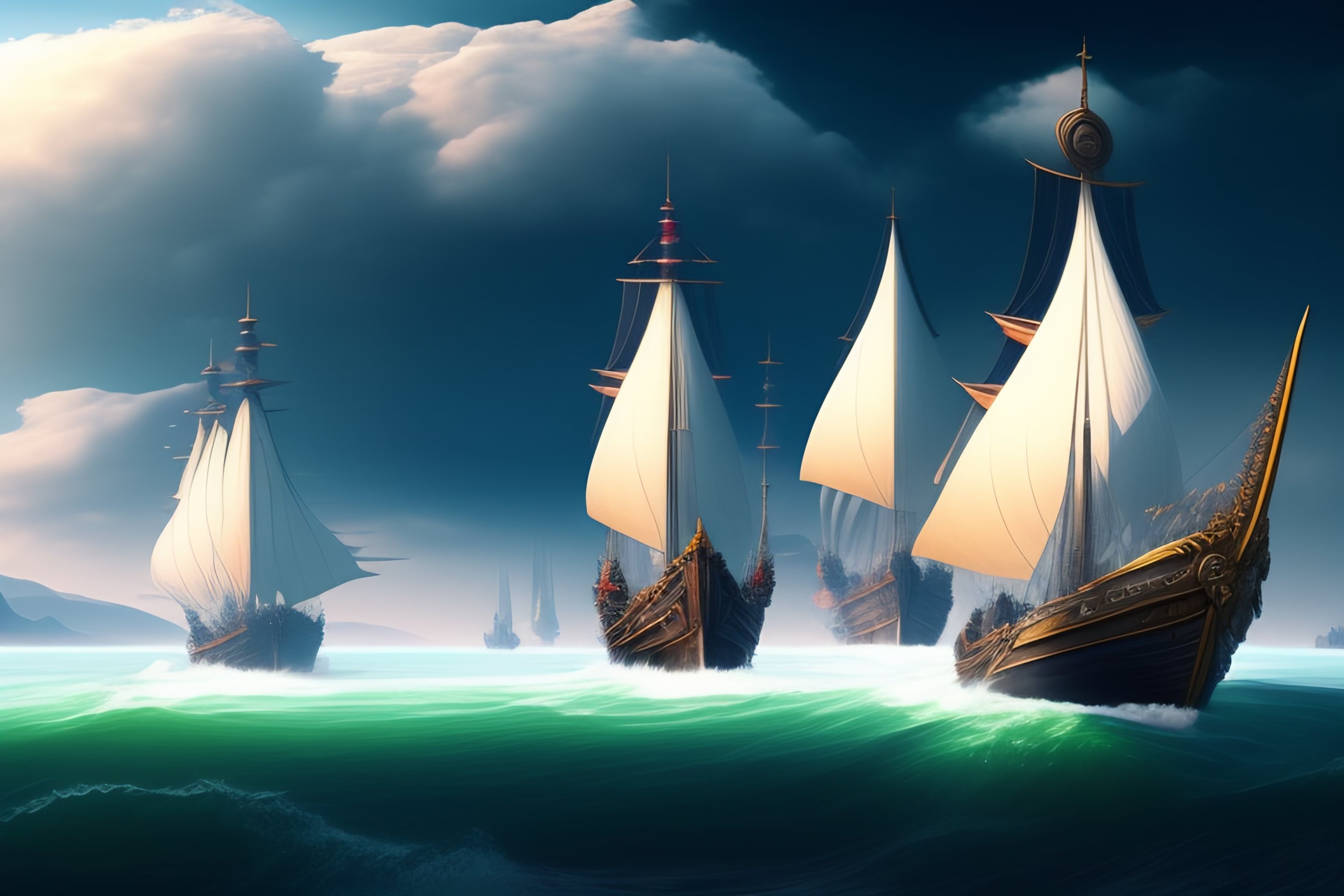 Lexica - Fleet of ships in a fantasy world