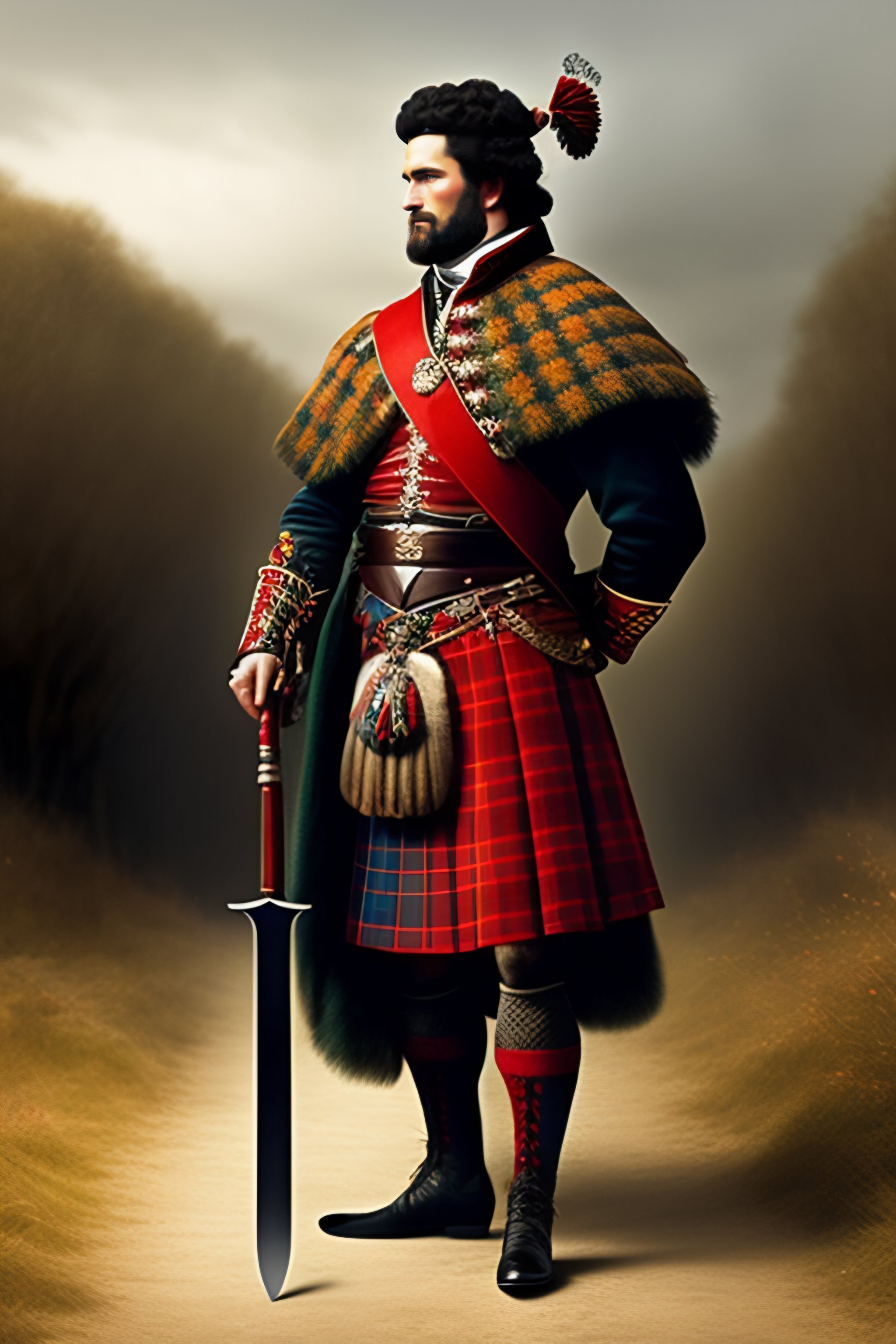 Lexica - 18th century Scottish highlander with a sword