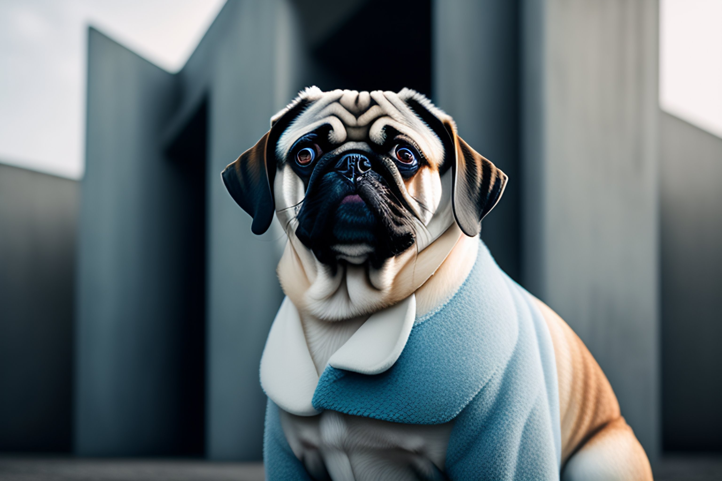 Lexica - Portrait of haute couture beautiful pug fashion model with ...