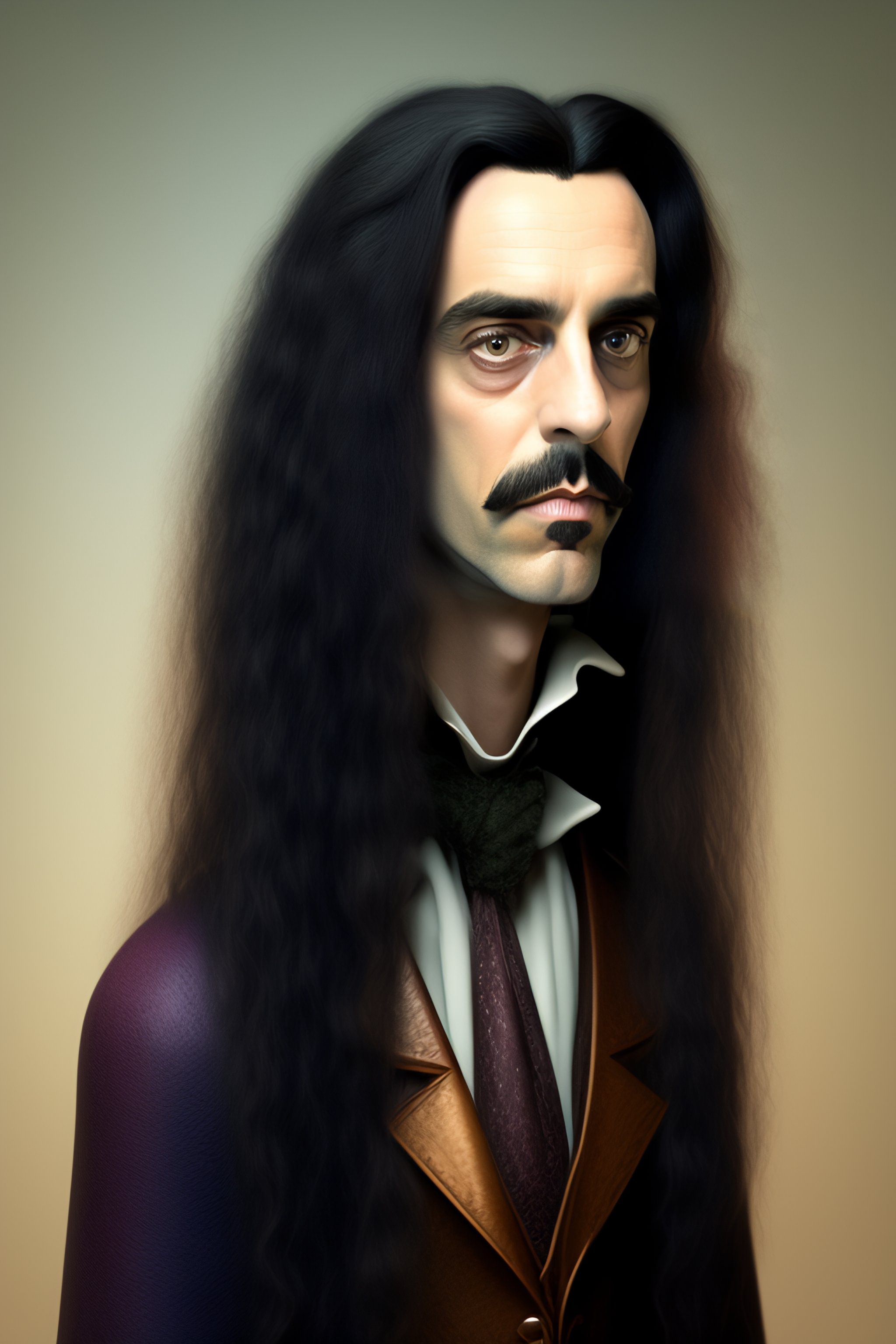 Lexica - Tim burton character with long hair