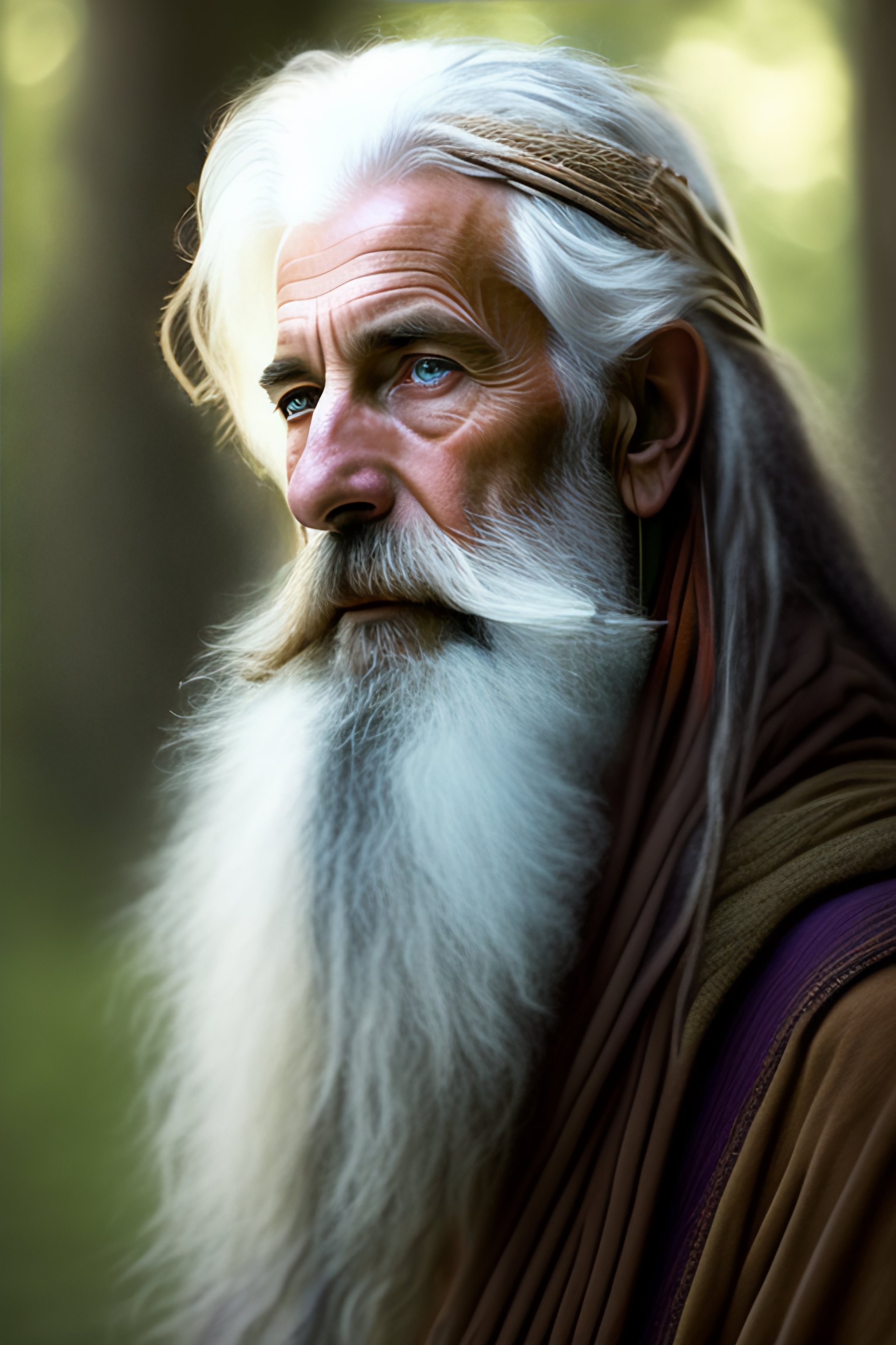 Lexica - Portrait of scruffy skinny very old male druid in rags with ...