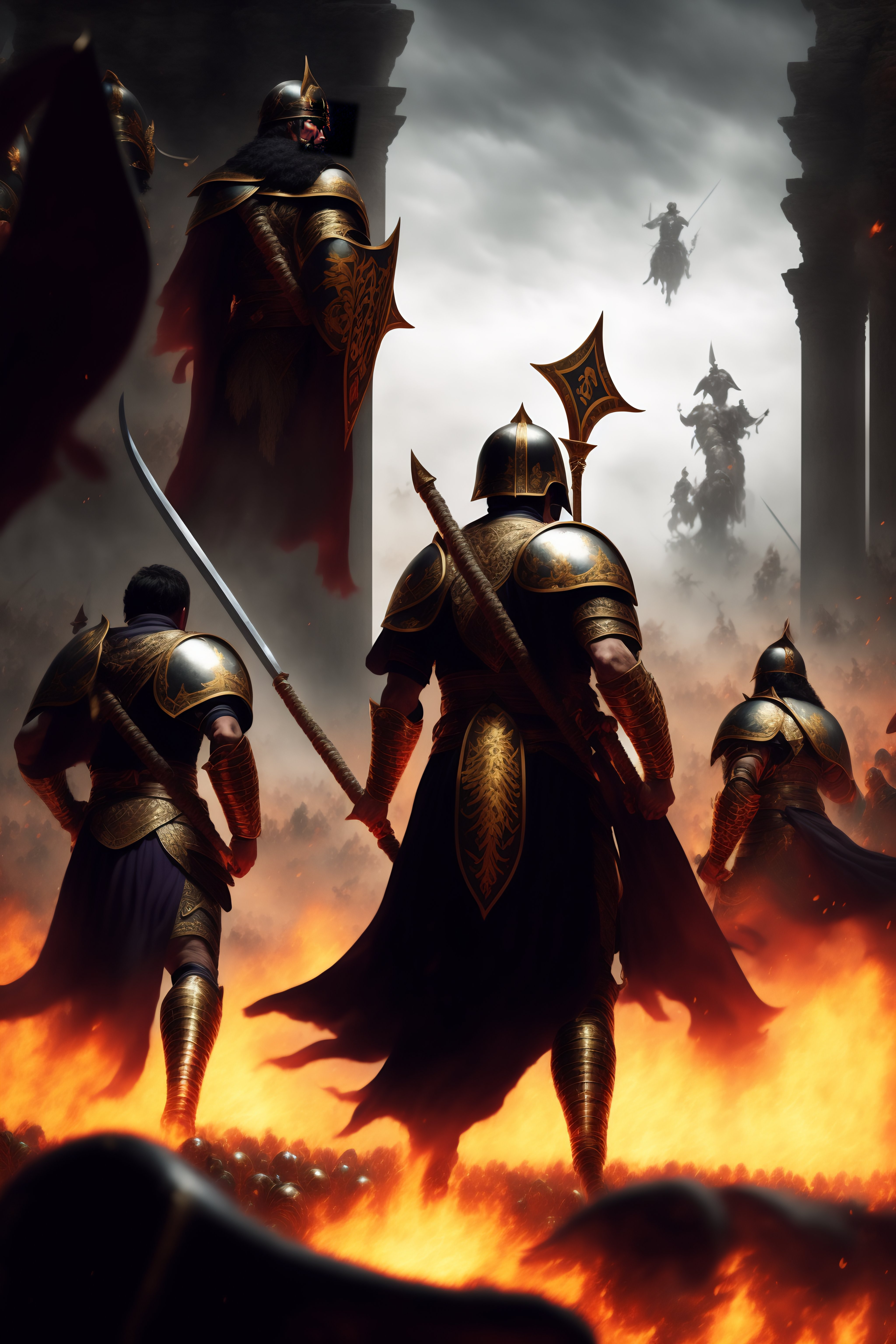 Lexica - A roman legion fighting a demon army on a battlefield covered ...