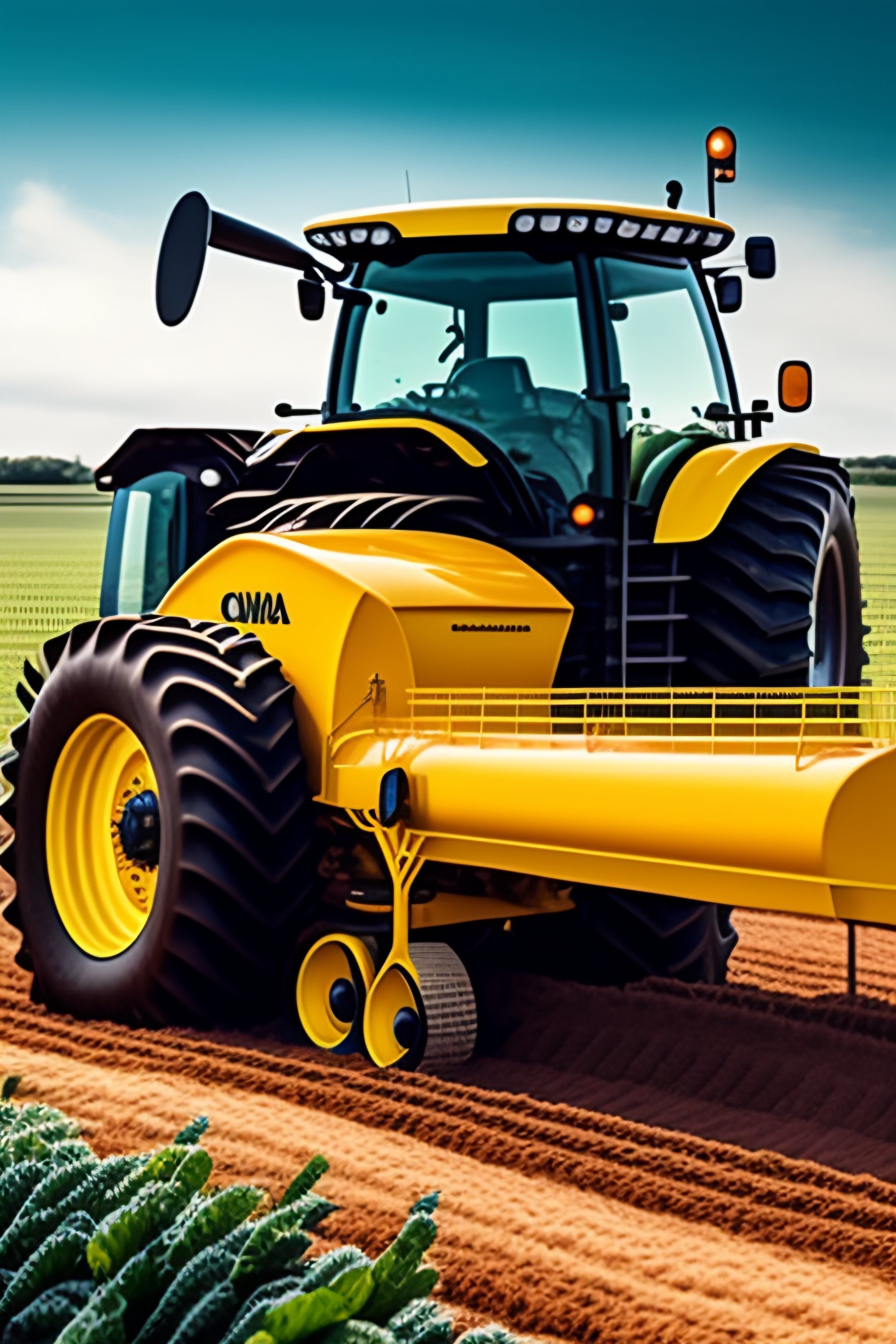 Lexica - Zona agricola con un tractor, bajo el concepto IoT