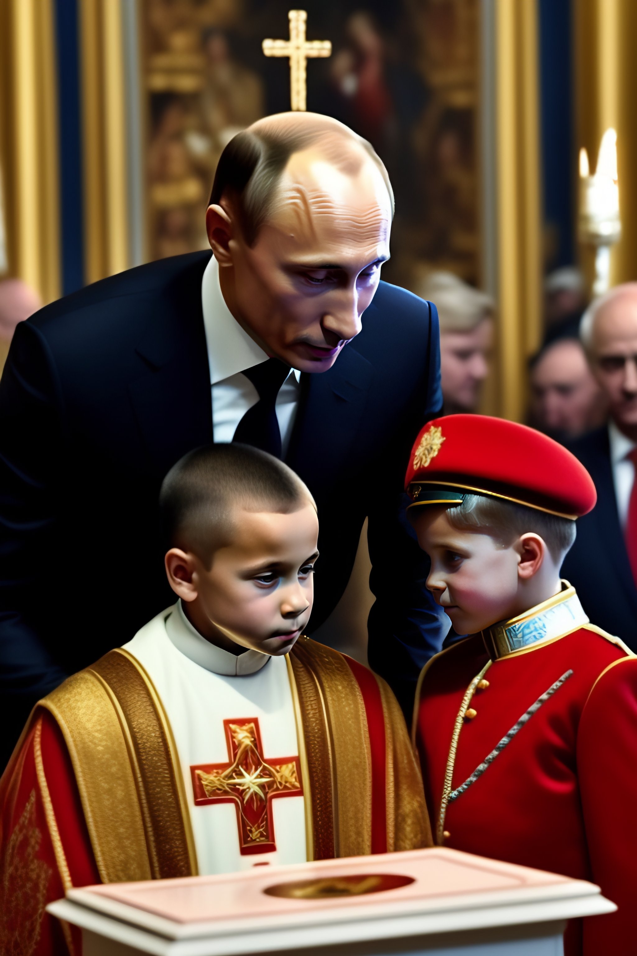 Lexica - Photo of vladimir putin that is telling a fairytale to kids in ...