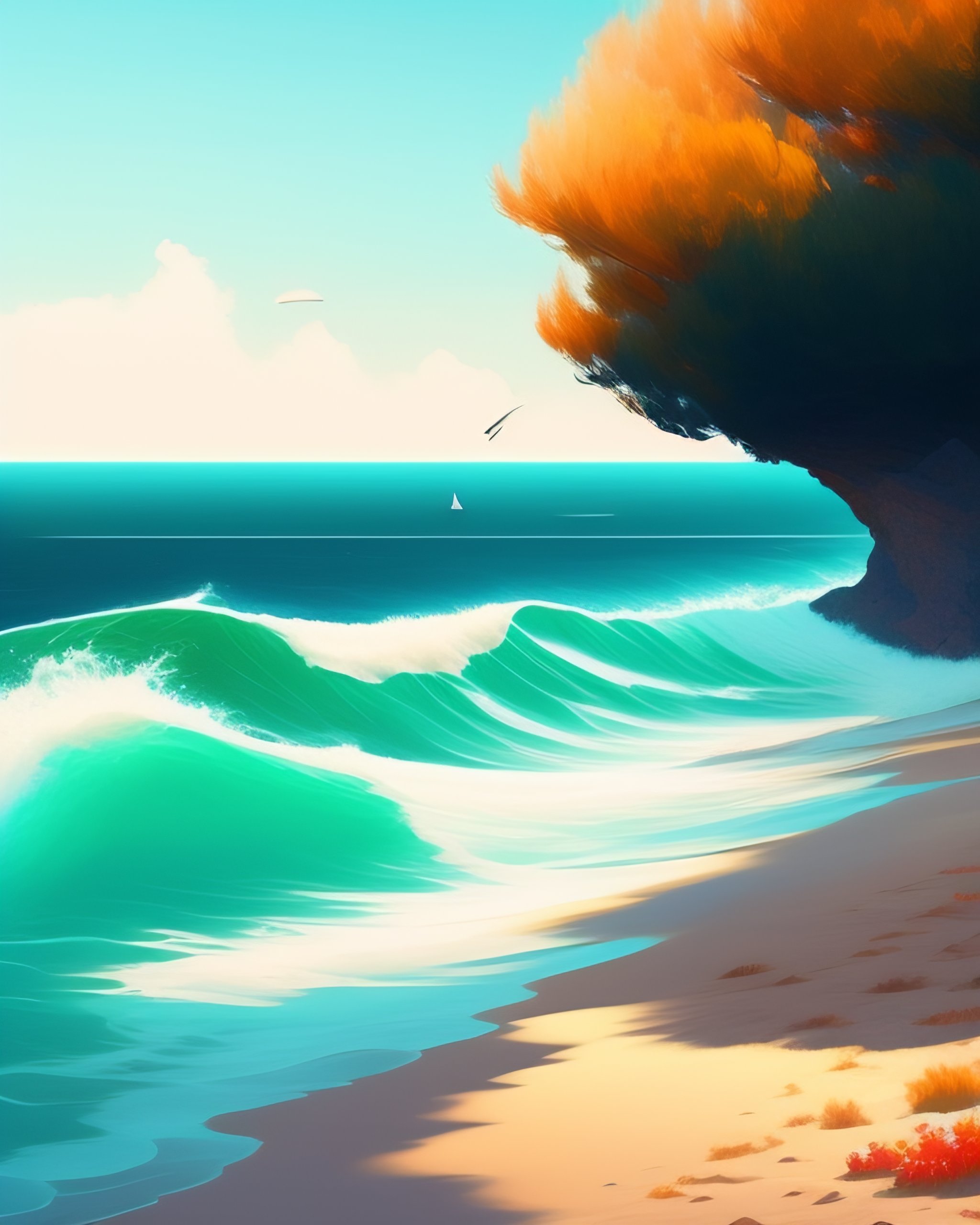 Lexica - A digital painting of the south of France, sunny, in the style ...