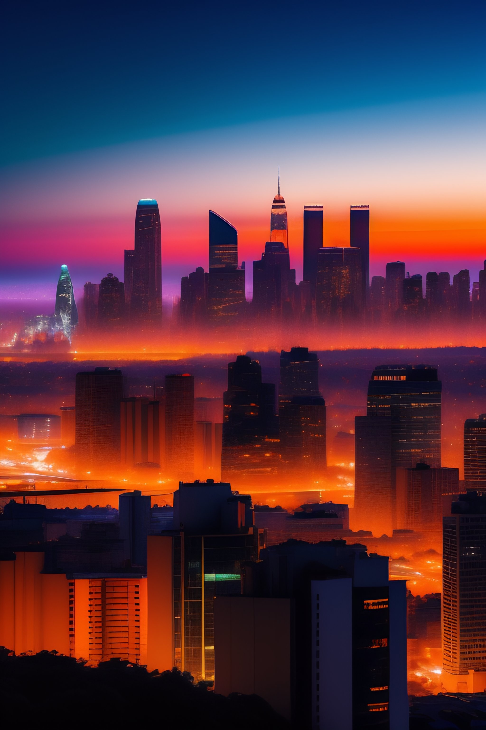 Lexica - Skyline of a metropolis at dawn