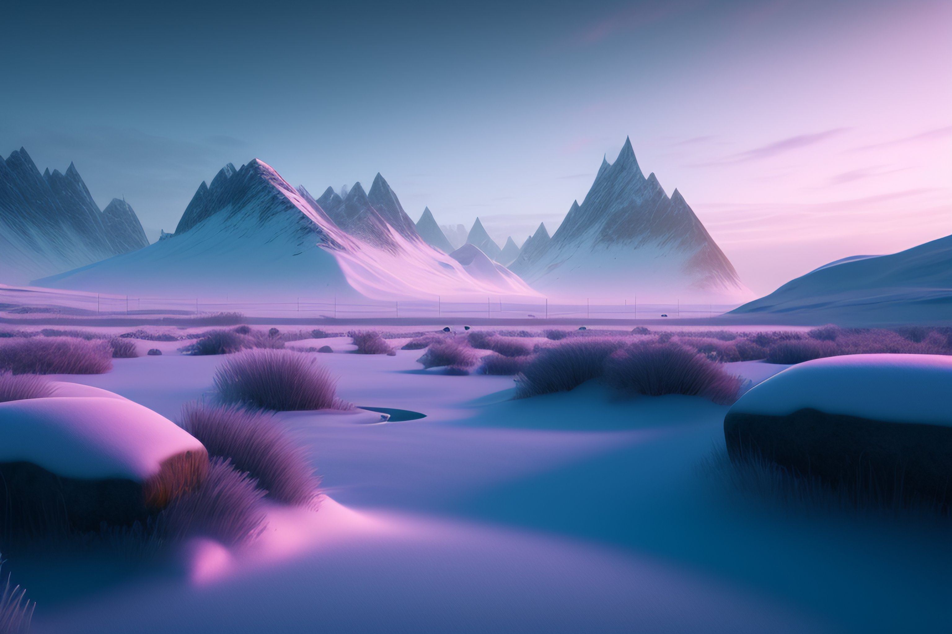 Lexica - Frozen landscape, digital rendering by Stanley Twardowicz ...