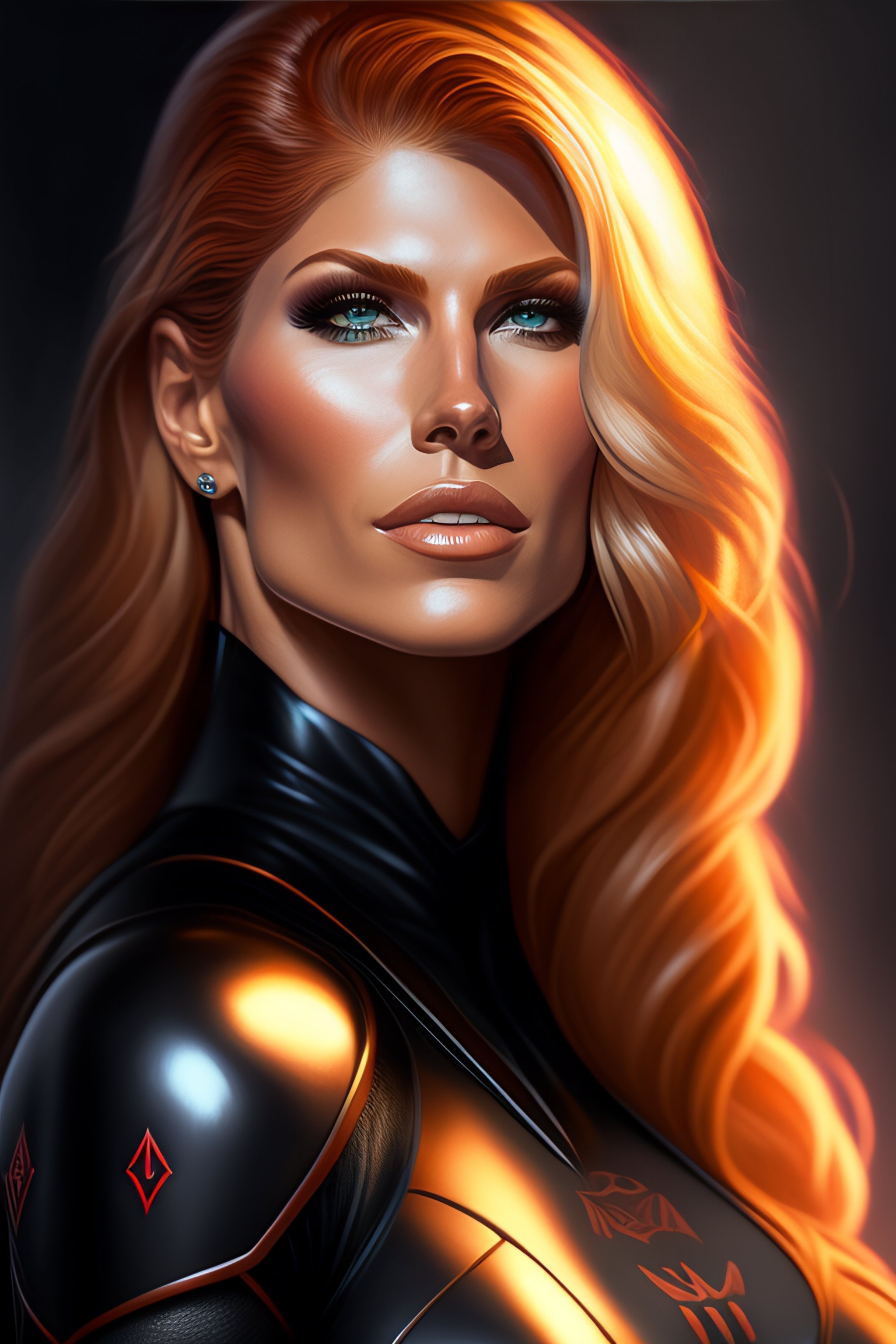Lexica - Full potrait of Muscular torrie wilson as black widow ...