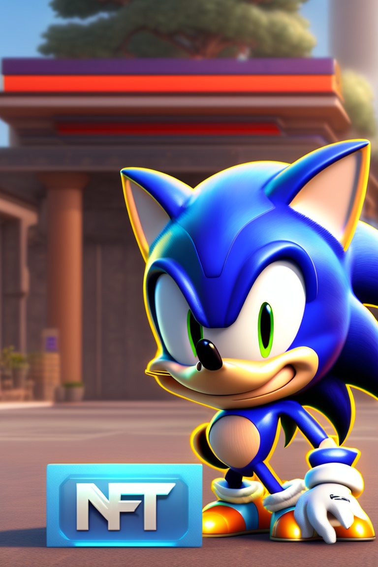 Lexica - Sonic from the game, NFT style and dollar on the background