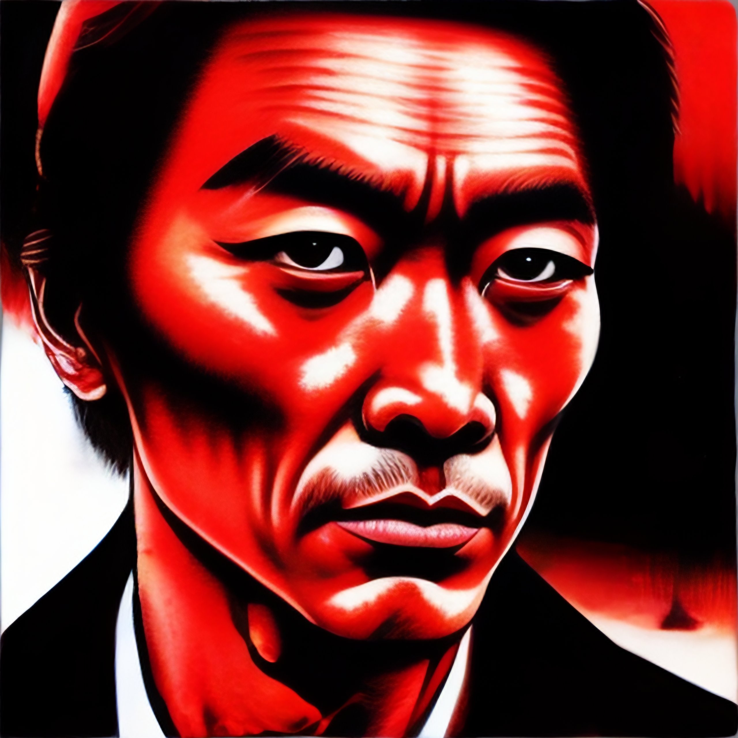 Lexica - Illustration of Man by Kazuo Umezu, portrait, no eyes, bloody ...