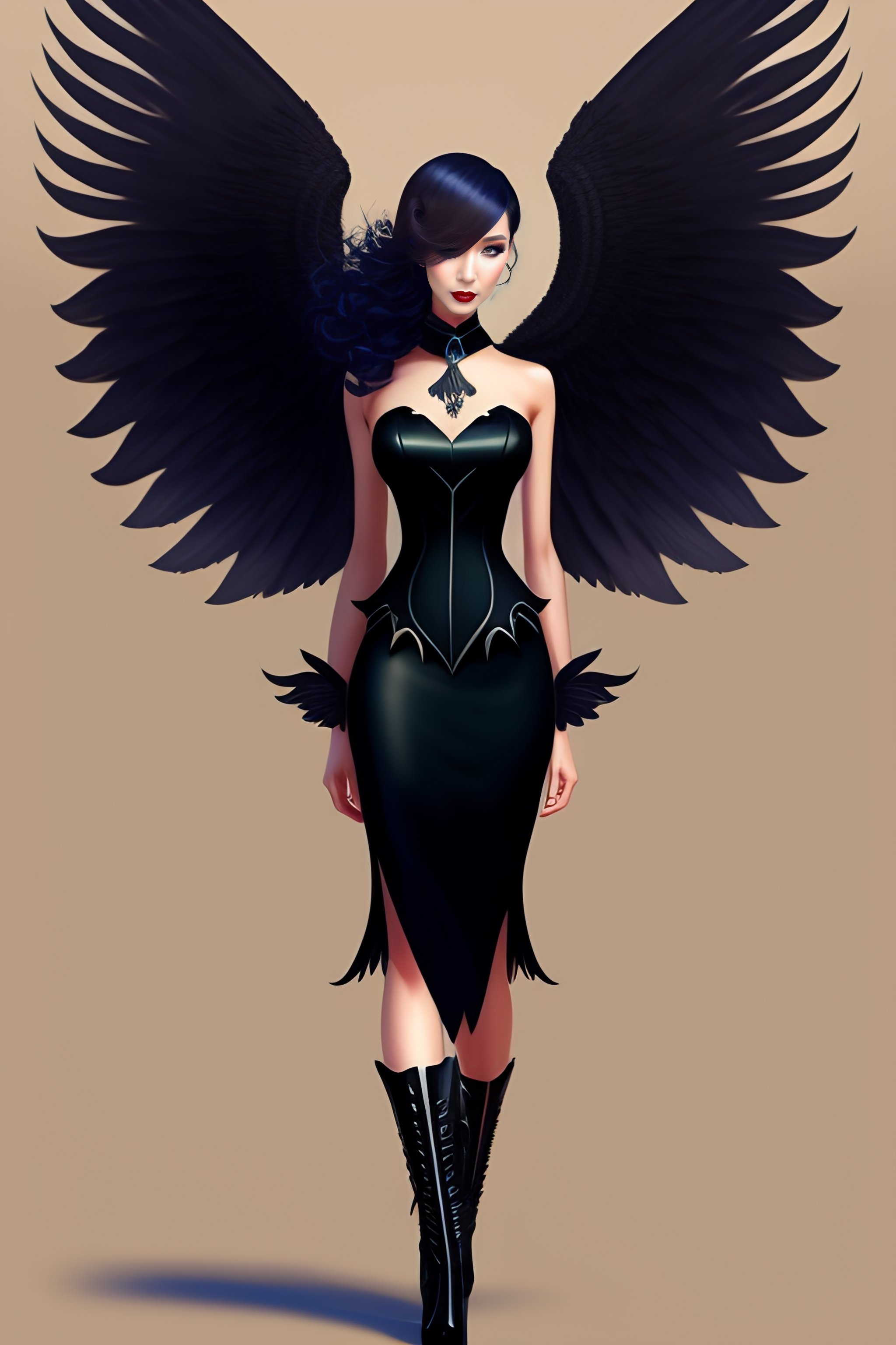 Lexica - Pokemon, illustration, tall lady-like figure wearing black ...