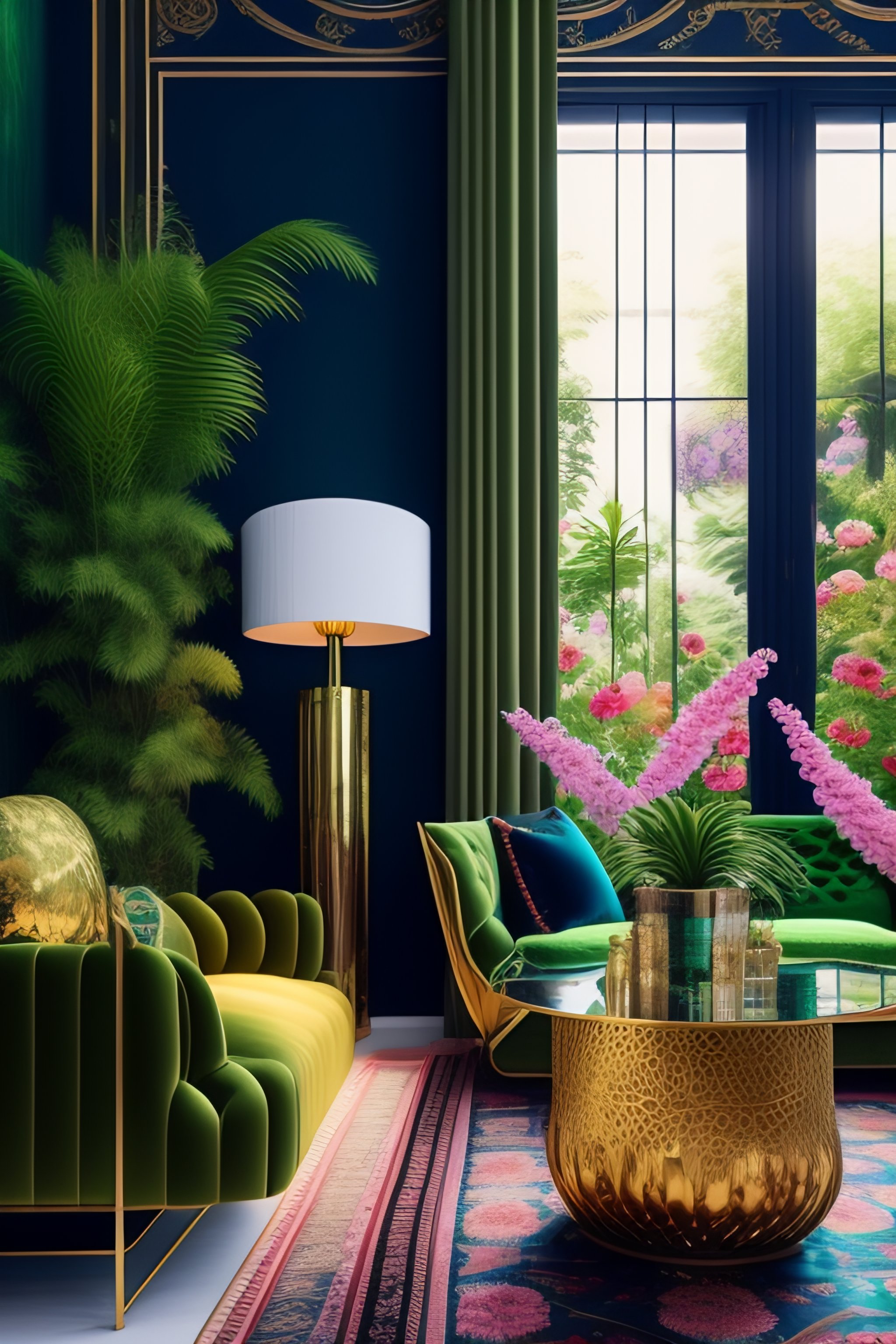 Lexica - Architectural Digest photo of a maximalist green {vaporwave ...