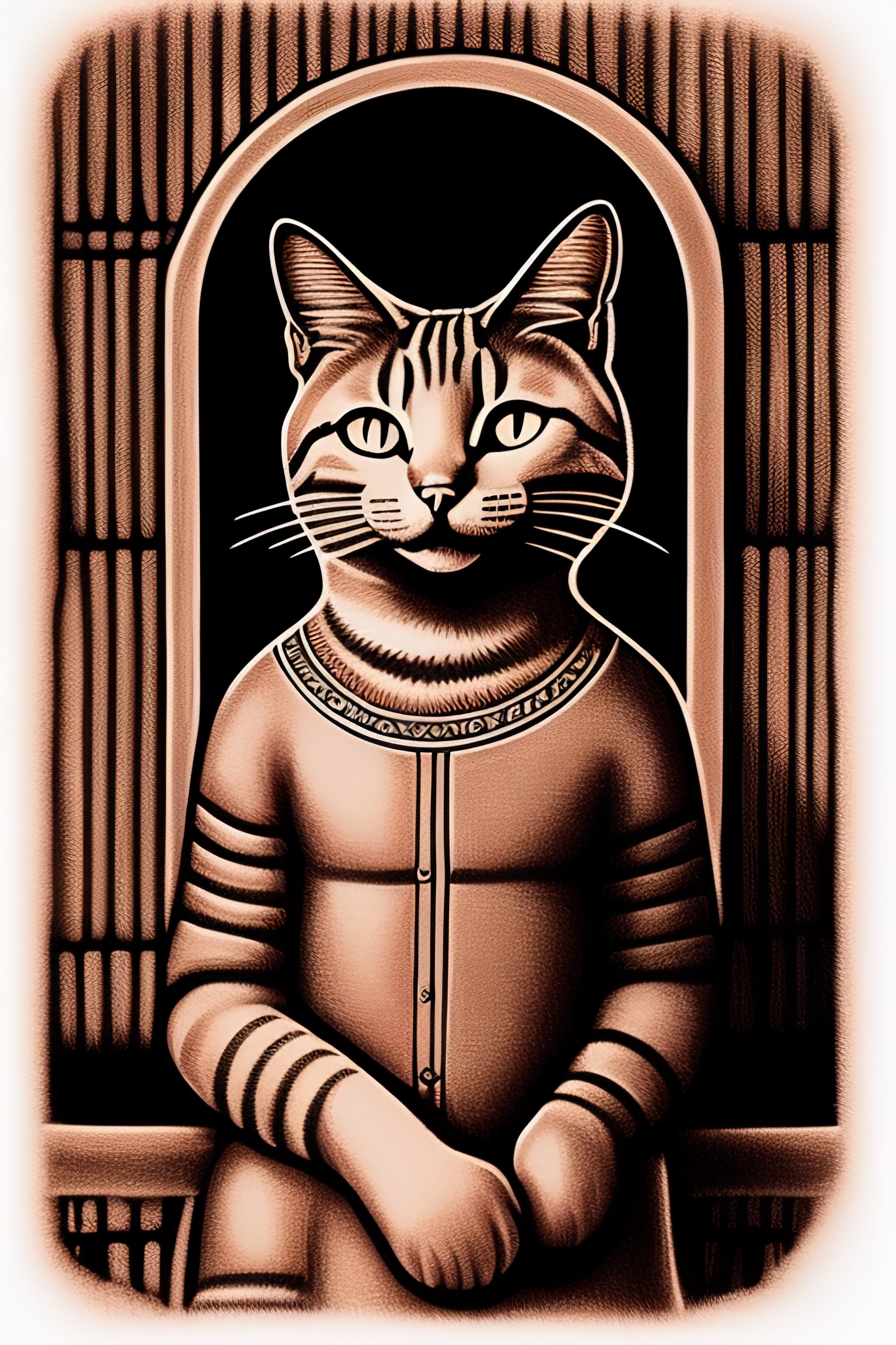 Lexica - Drawing of humanoid anthro cat smiling in the style of attic ...