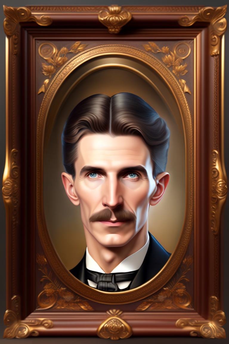 Lexica - Nikola tesla as realistic portrait, symmetrical, highly detailed