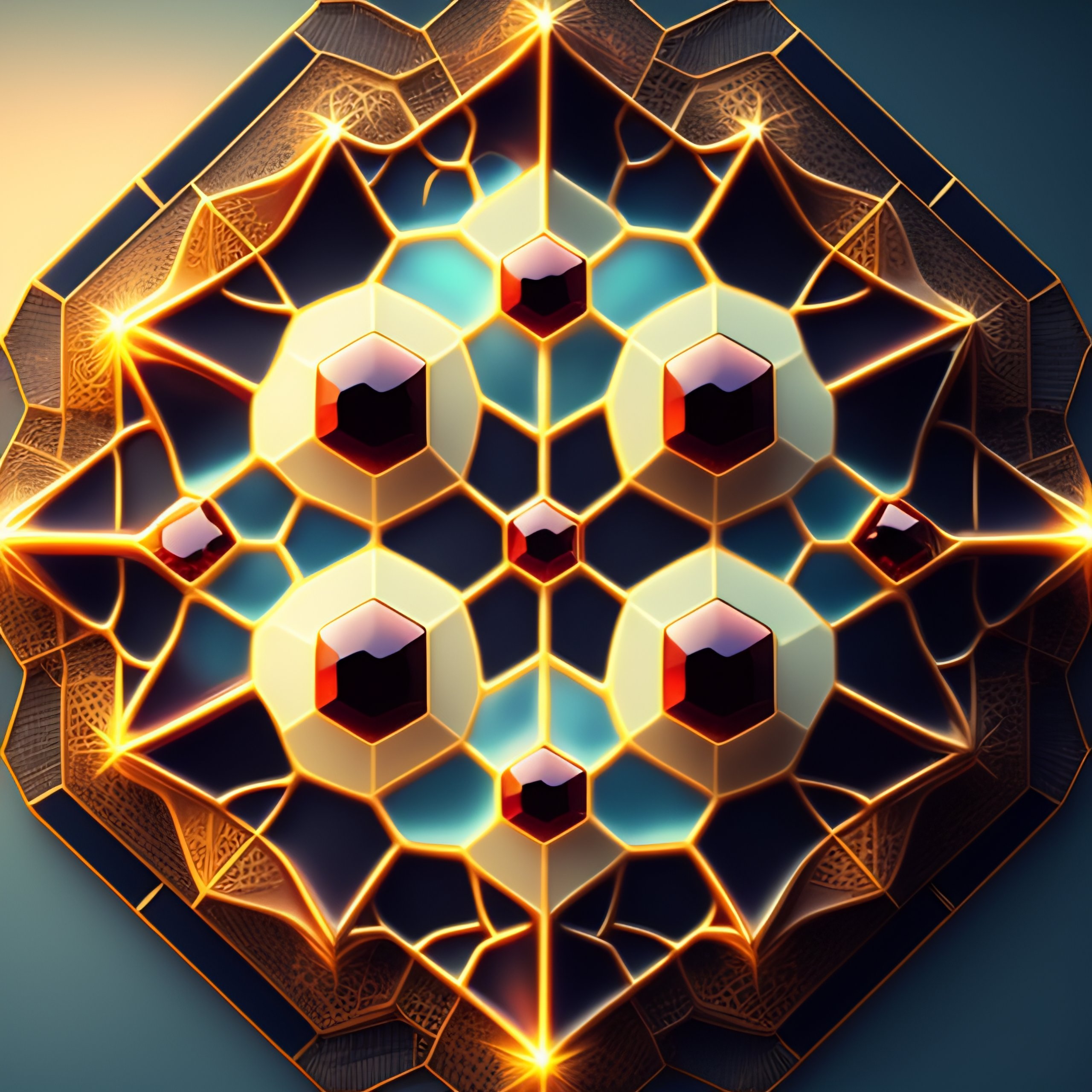Lexica - Crystal molecule grid wallpaper symmetrical