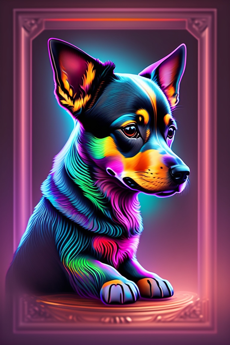 Lexica - Hypnotic illustration of a puppy toy Pinscher dog, hypnotic ...