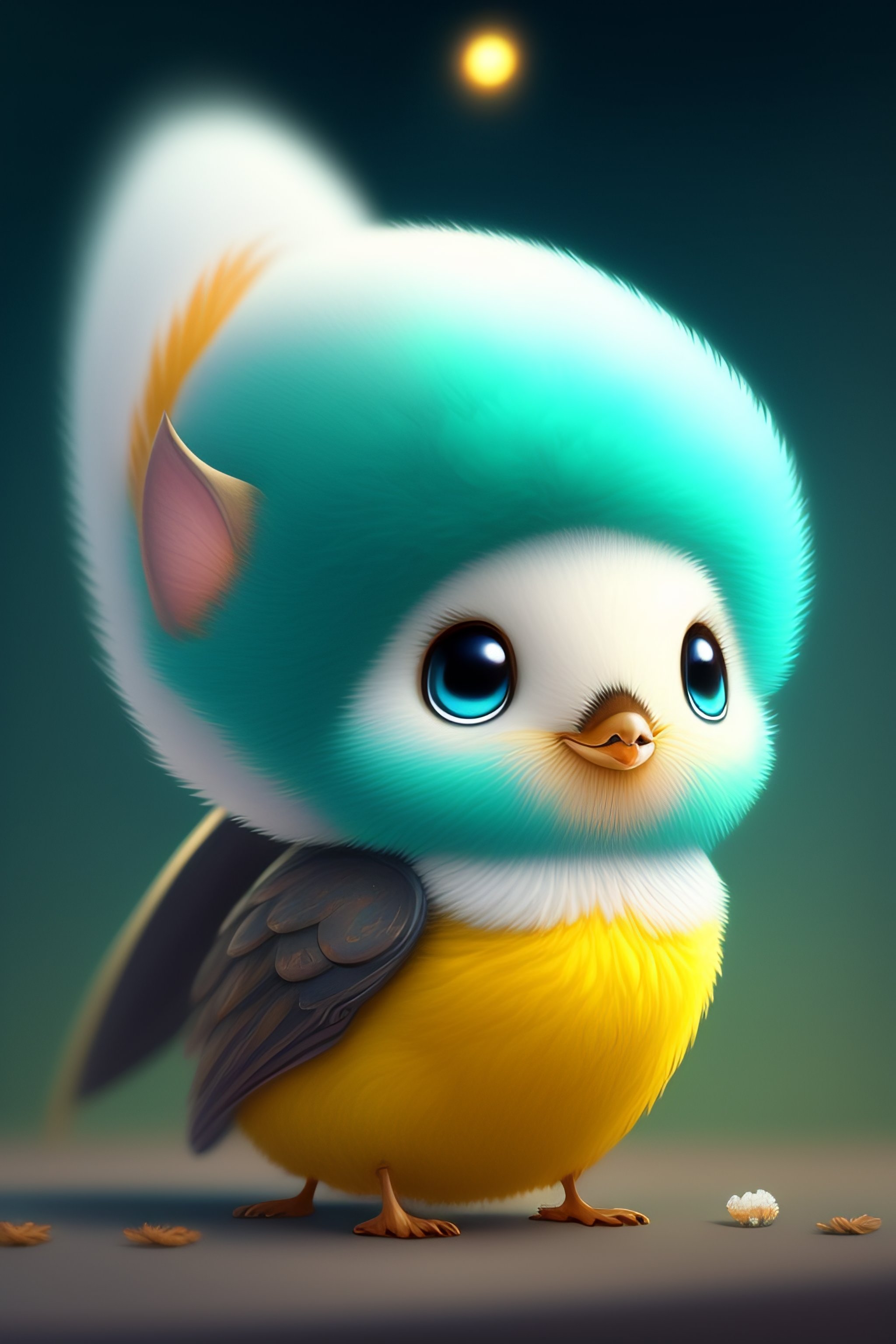 Lexica - Cute and adorable cartoon fluffy baby rhea, fantasy, dreamlike ...