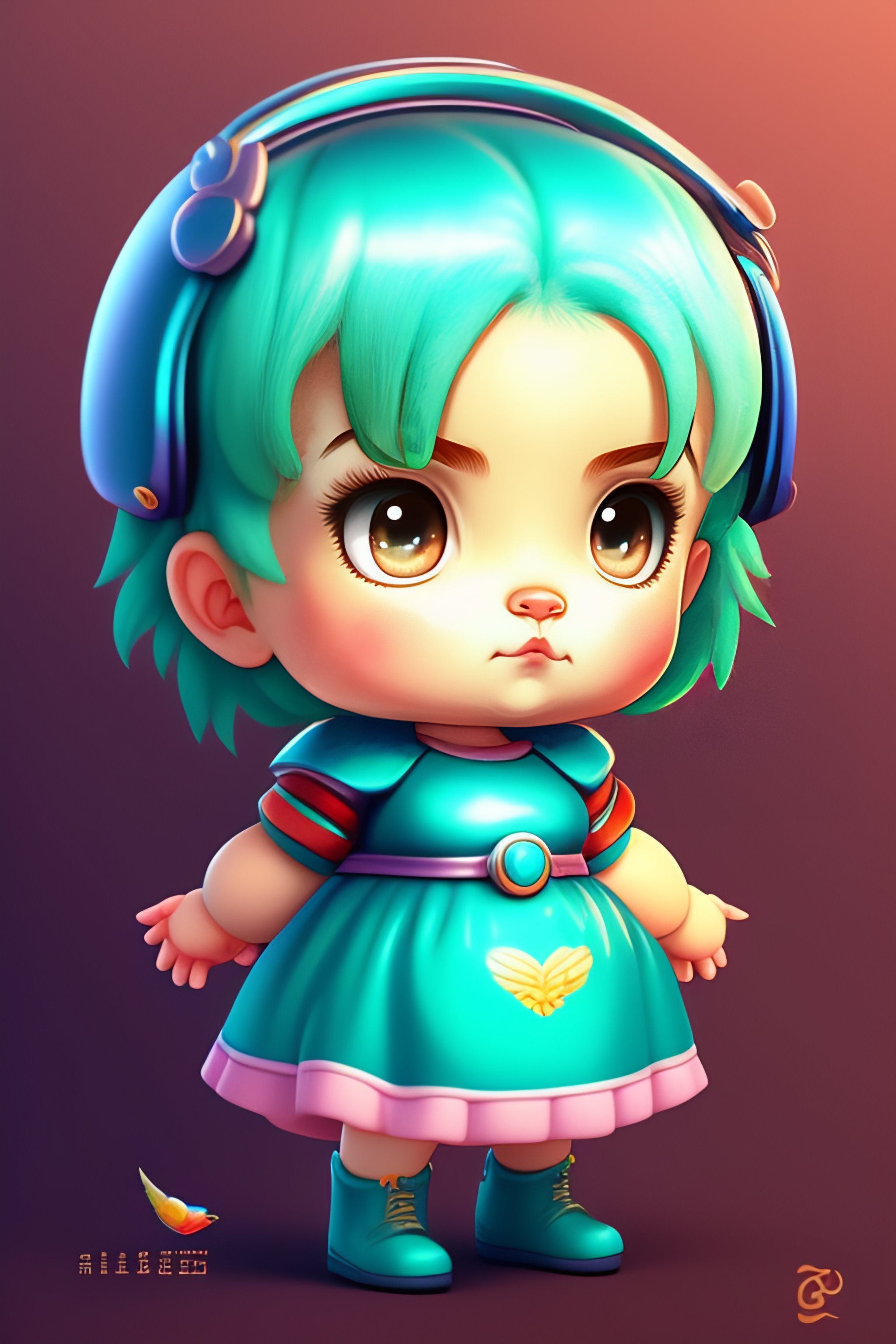 Lexica - Cute and adorable cartoon bulma baby, fantasy, dreamlike ...